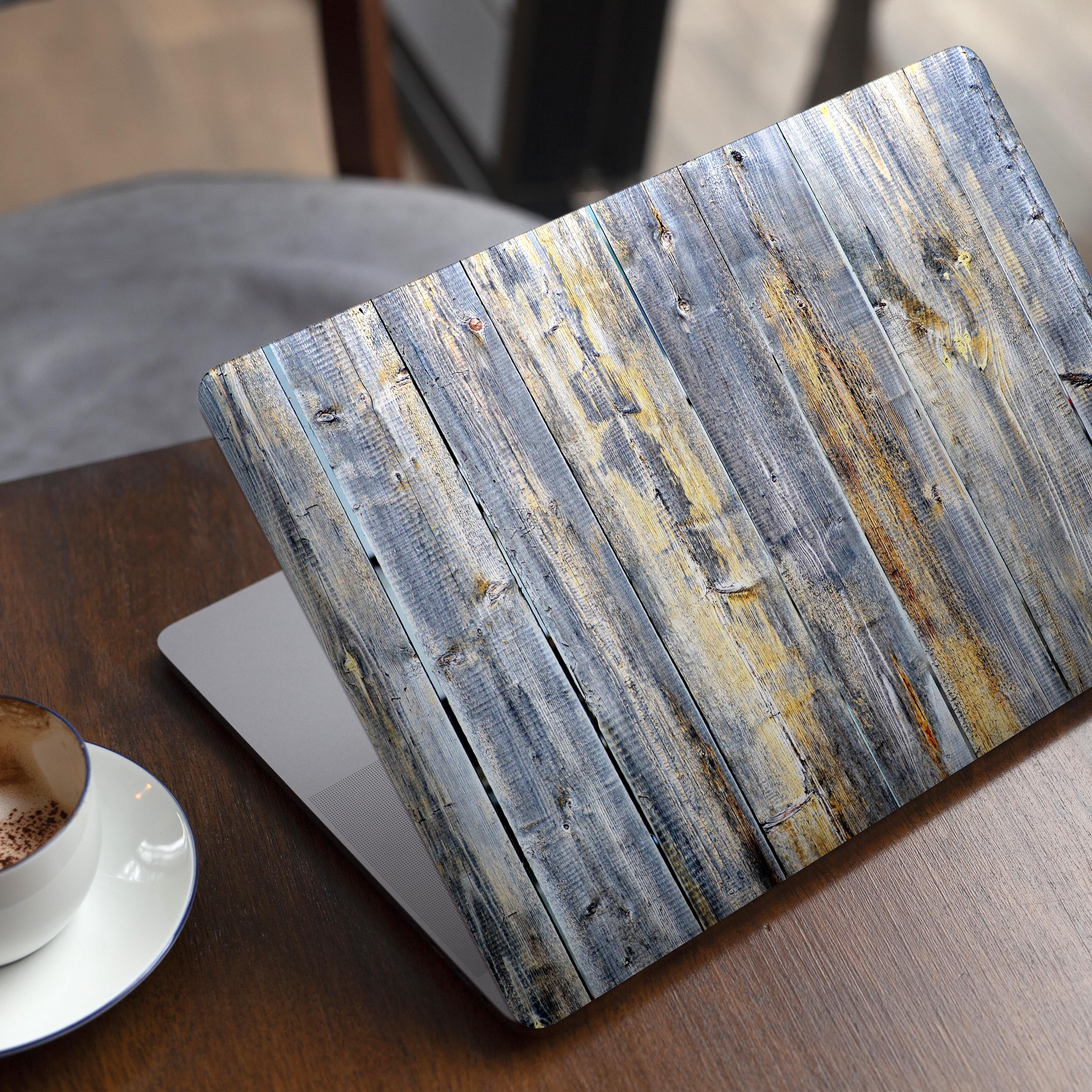 DesignSkinz Vintage Wooden Planks with Yellow Paint Full-Body Skin ...