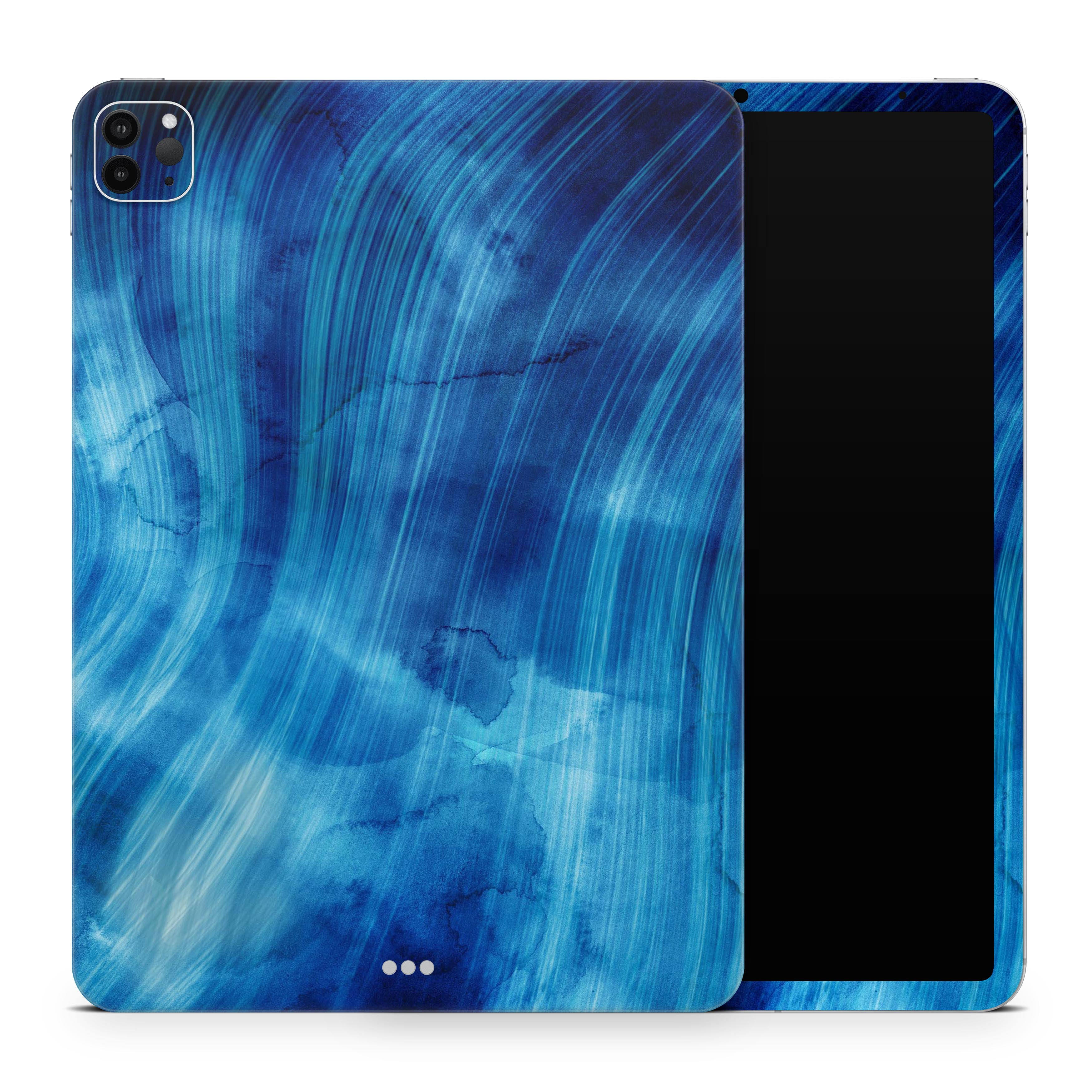 DesignSkinz Vivid Agate Vein Slice Blue V10 Full-Body Skin Decal Wrap Cover for iPad Pro 13" M4 ...