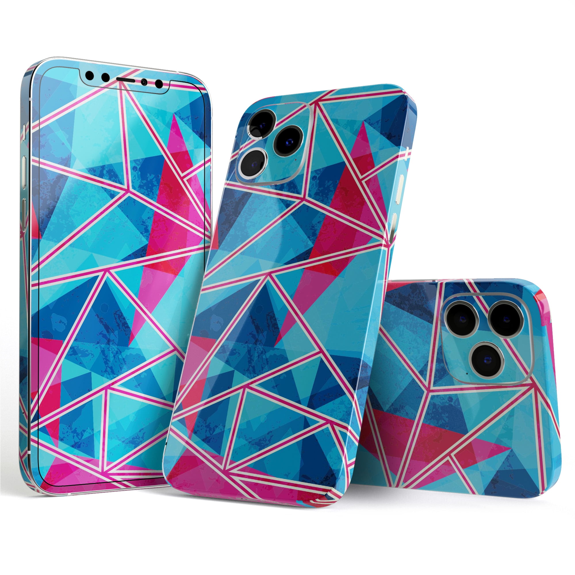 DesignSkinz Vivid Blue and Pink Sharp Shapes Full-Body Skin Decal Wrap ...