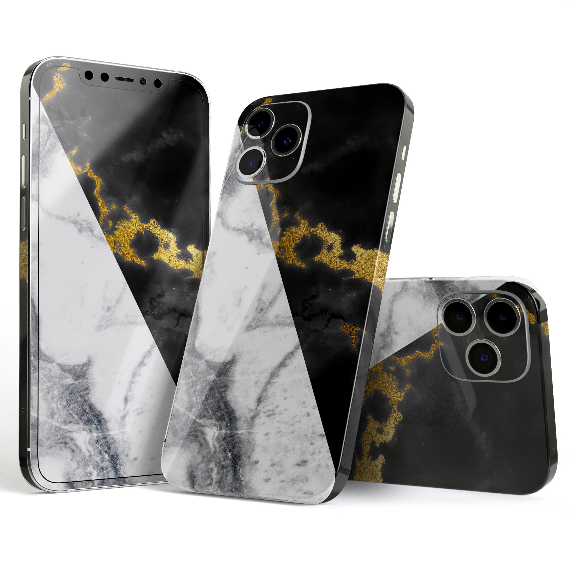 DesignSkinz White-Black Marble & Digital Gold Foil V1 Full-Body Skin ...
