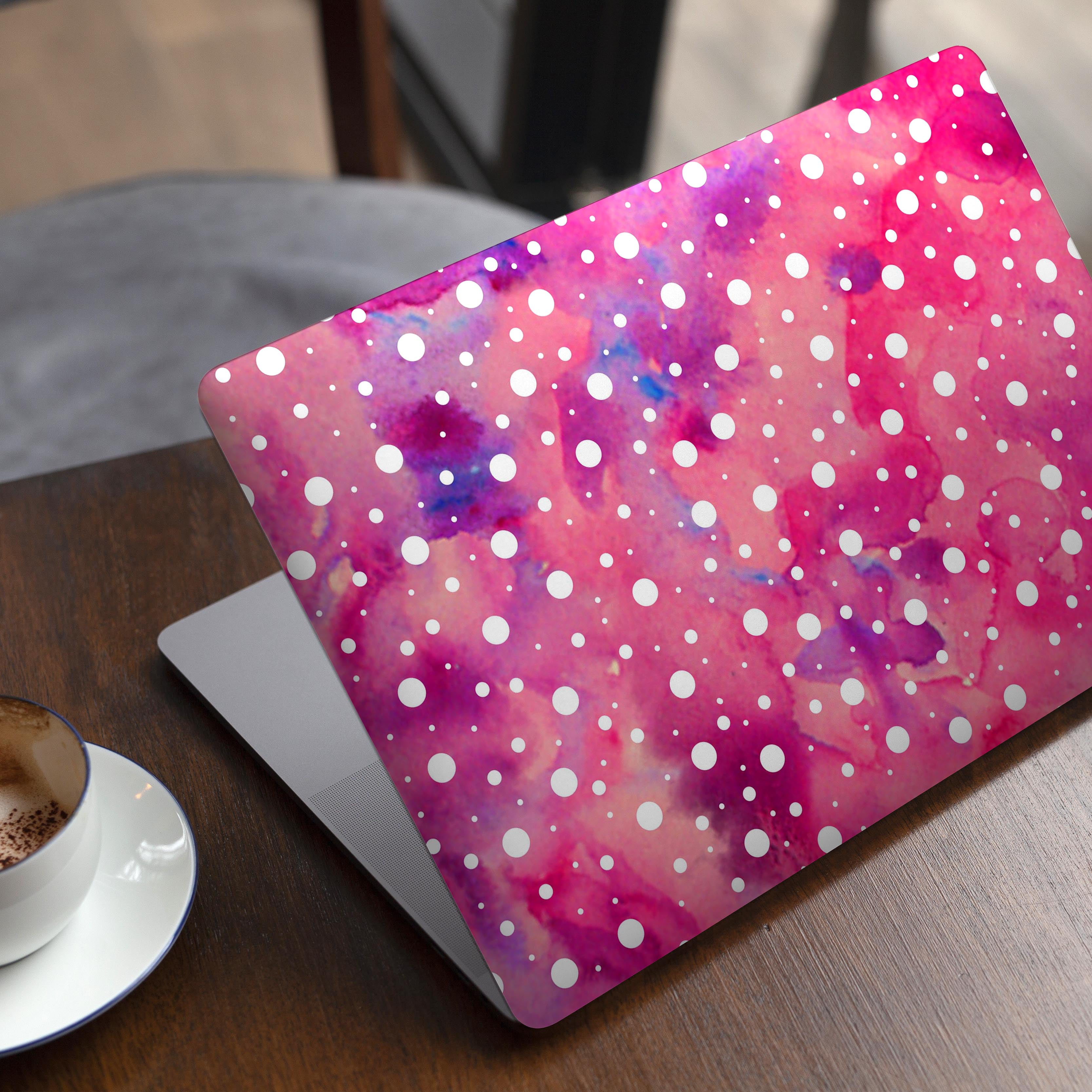 DesignSkinz White Polka Dots Over Pink Watercolor Grunge Full-Body Skin ...