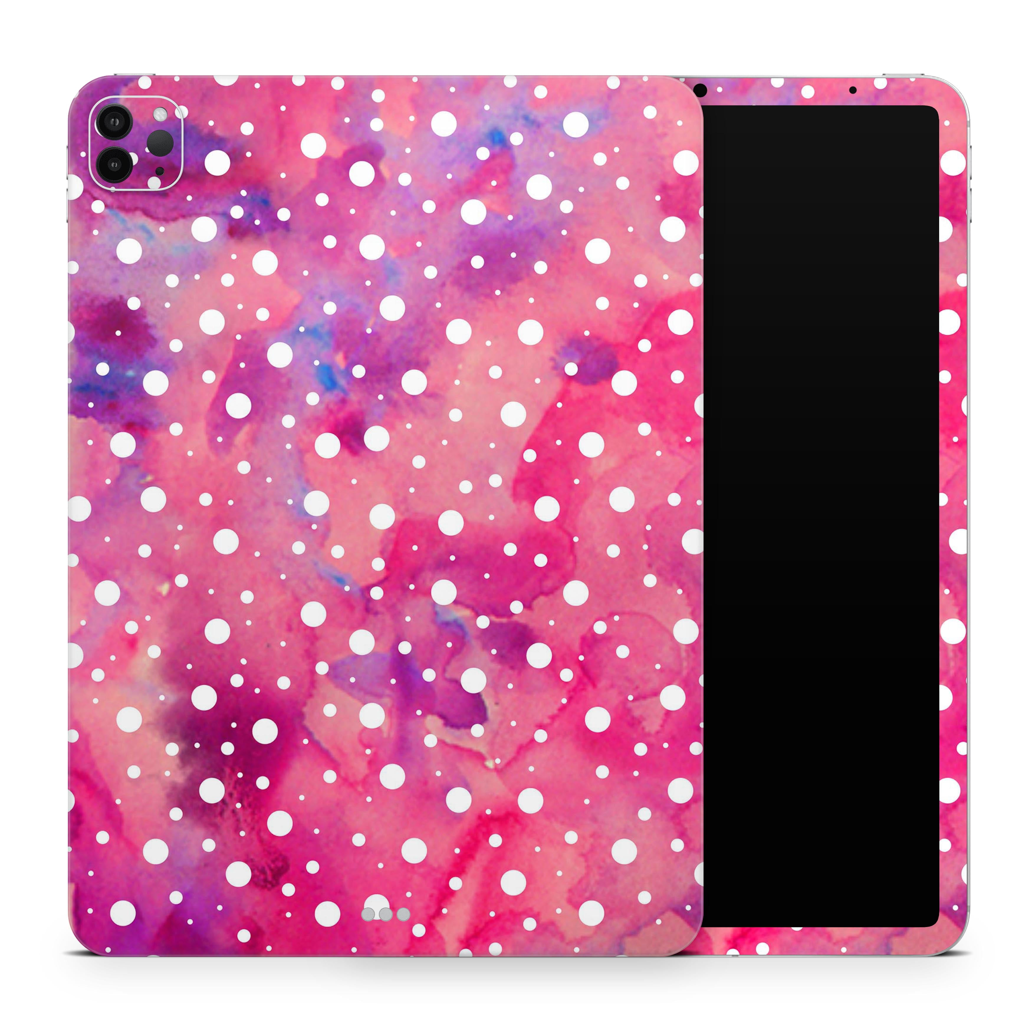 DesignSkinz White Polka Dots Over Pink Watercolor Grunge Full-Body Skin ...