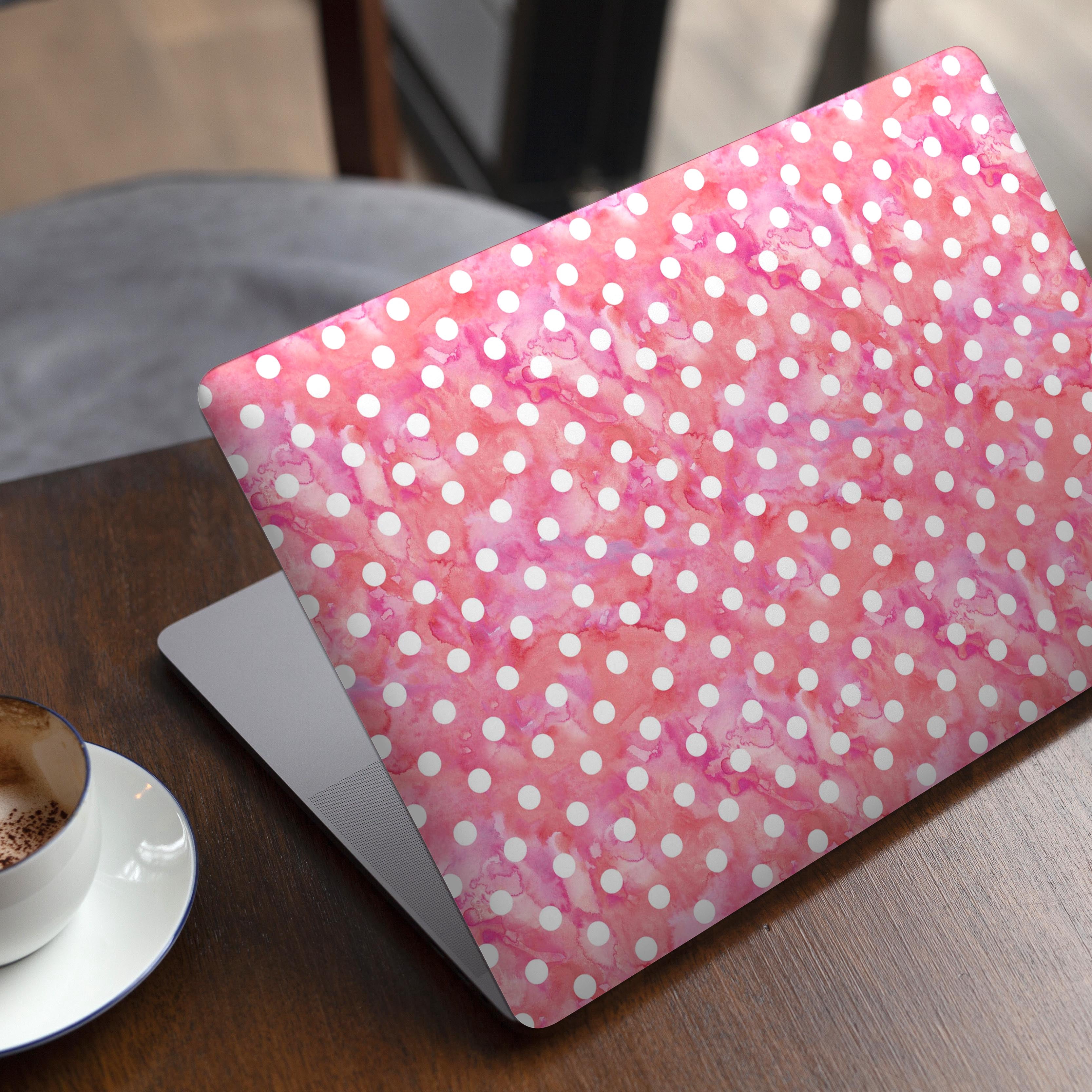 DesignSkinz White Polka Dots over Pink Watercolor Full-Body Skin Decal ...