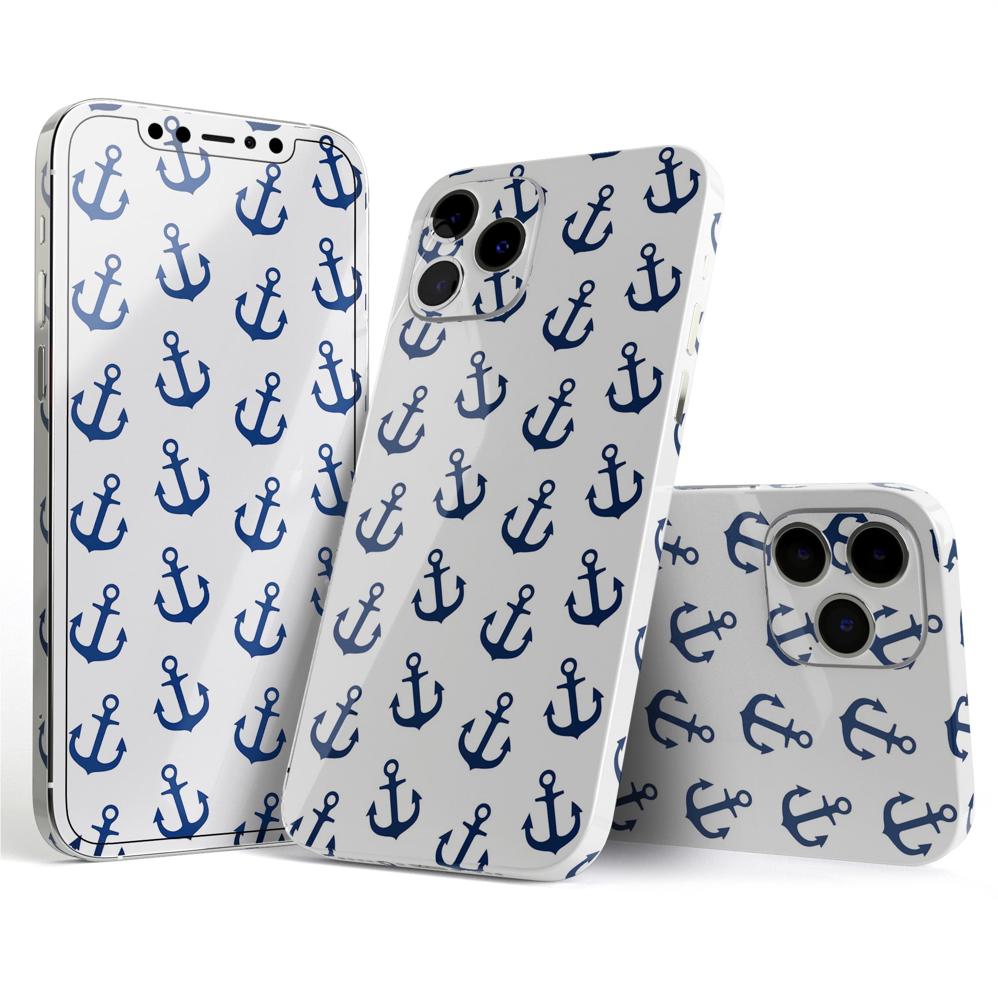 DesignSkinz White and Navy Micro Anchors Full-Body Skin Decal Wrap ...