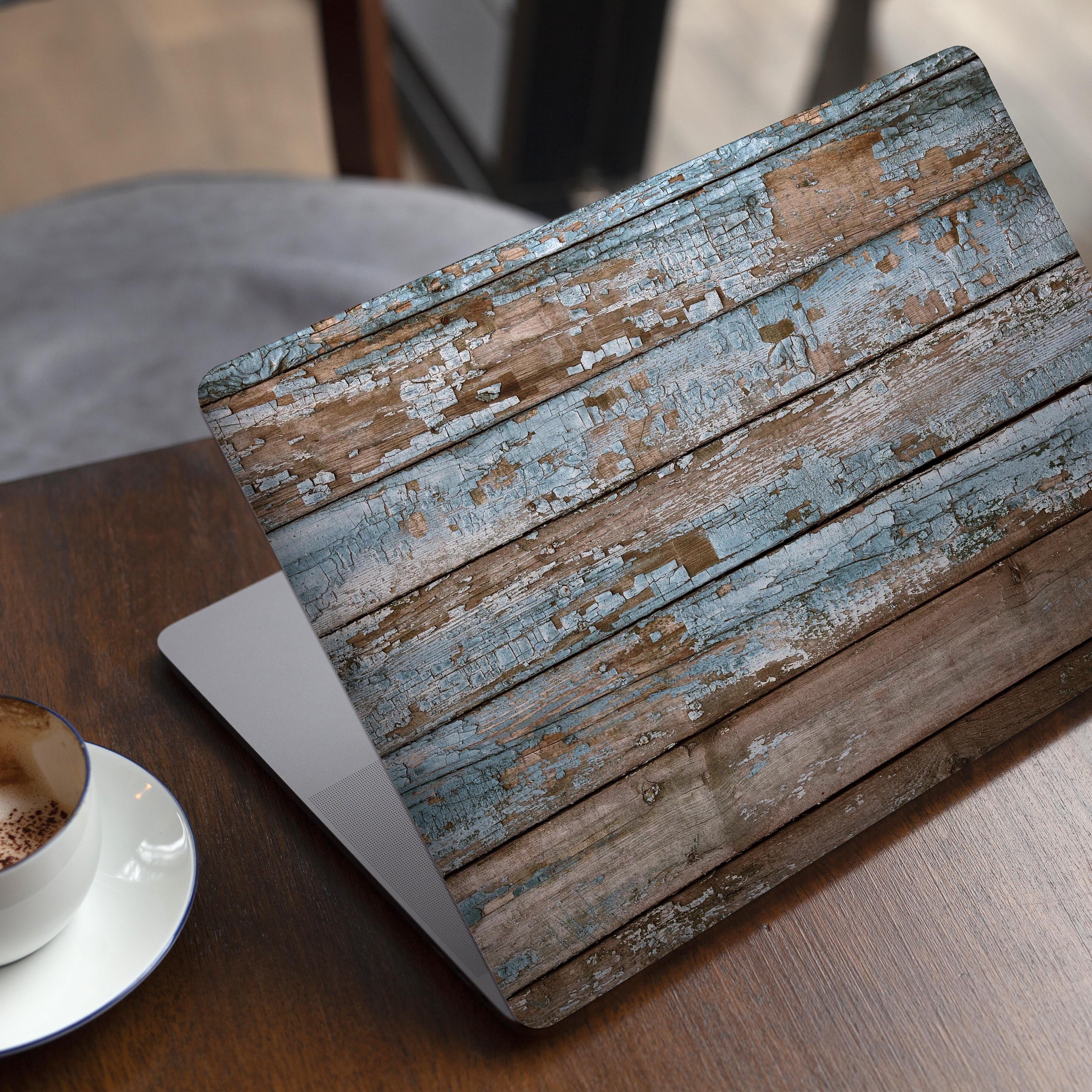 DesignSkinz Wood Planks with Peeled Blue Paint Full-Body Skin Decal ...