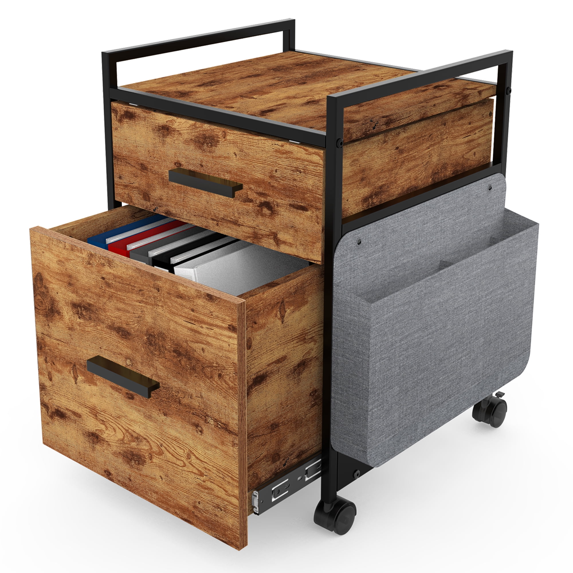 Designa File Cabinet 2 Drawers, Rolling File Cabinet with Bag for Home ...