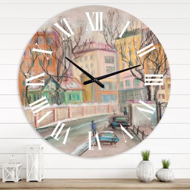 Zentique 45" Gray and Ivory Round Distressed Finish Wall Clock ...