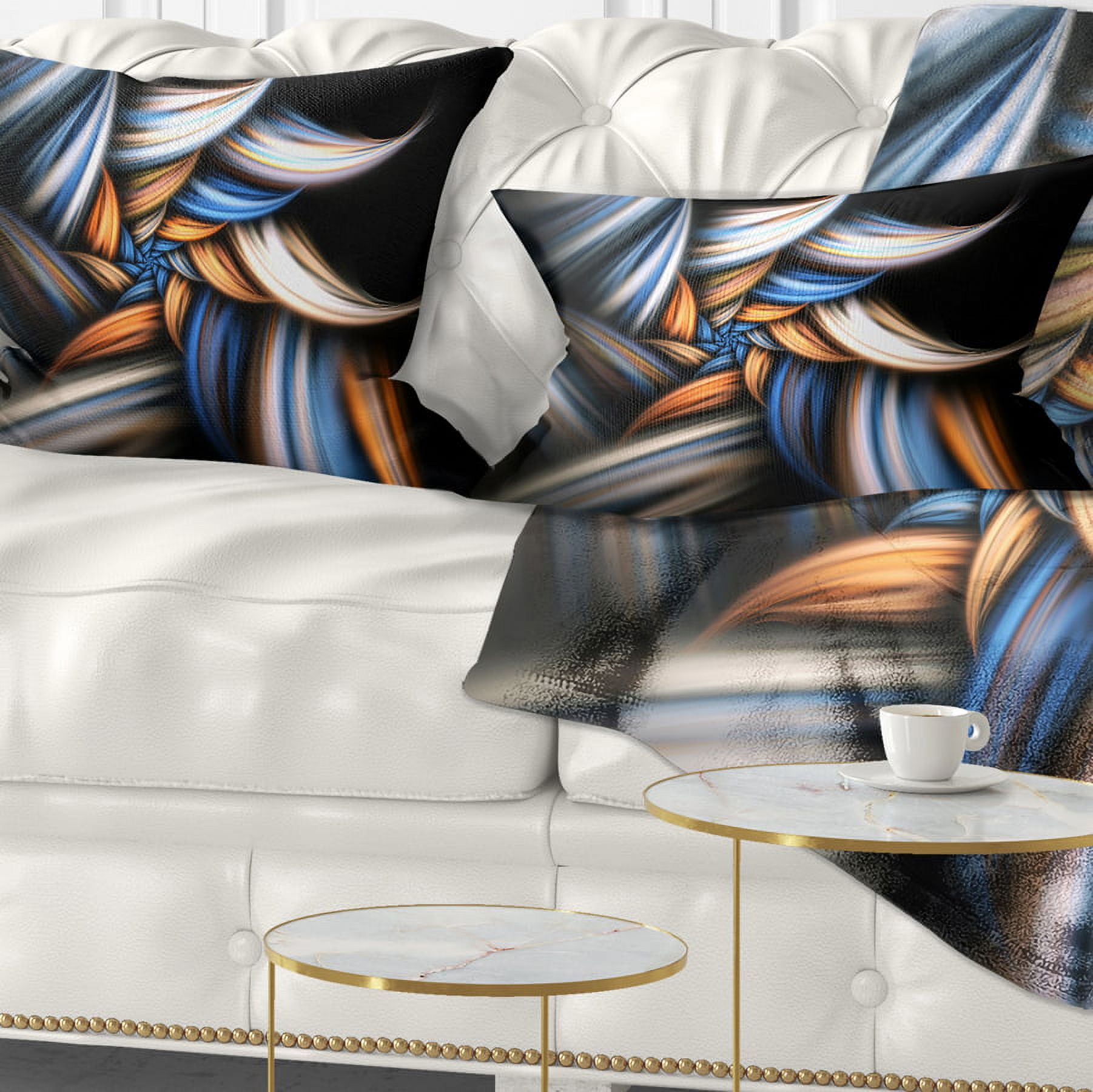 Designart 12" x 20" Blue Polyester Throw Pillow - Walmart.com