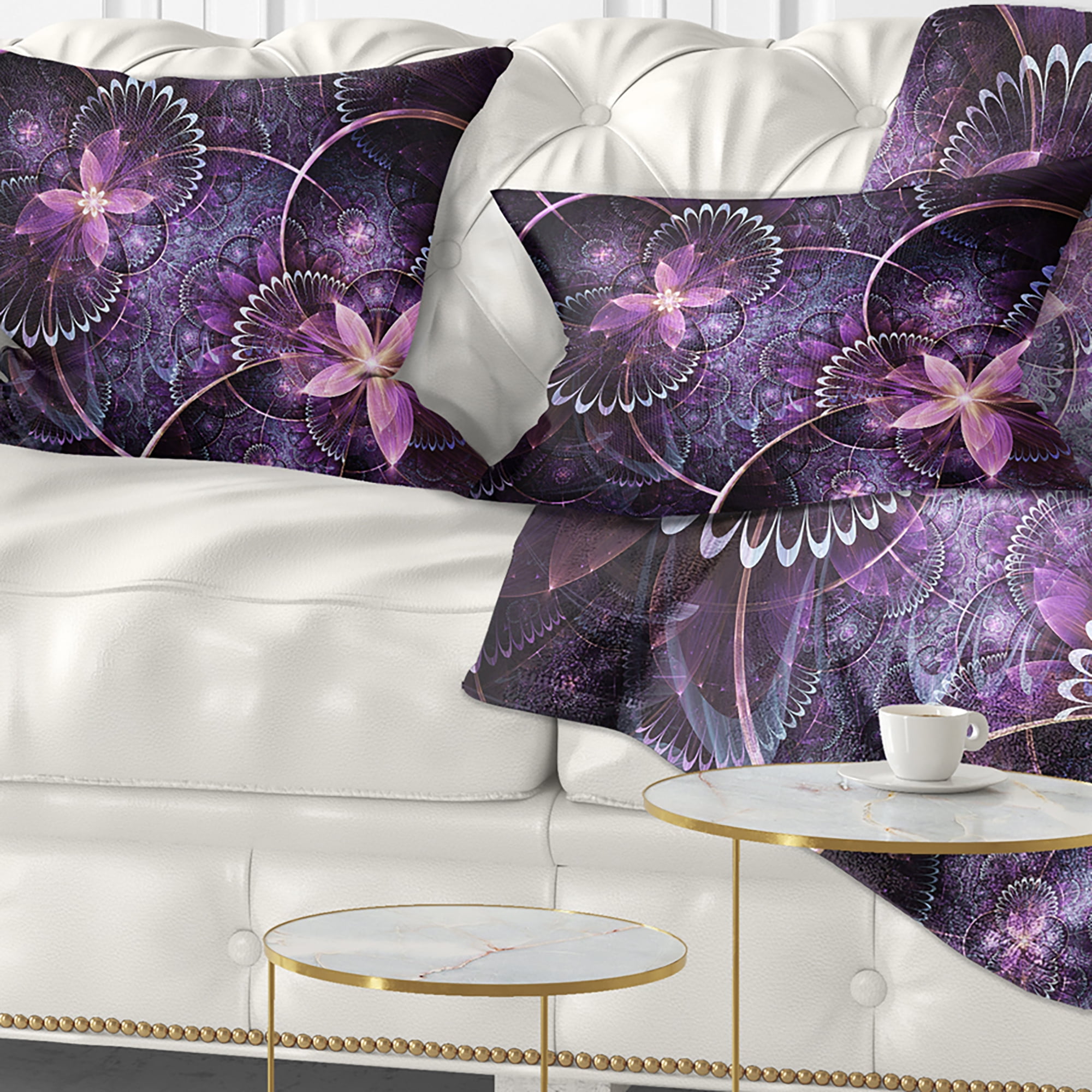 Designart 12" x 20" Purple Polyester Throw Pillow - Walmart.com