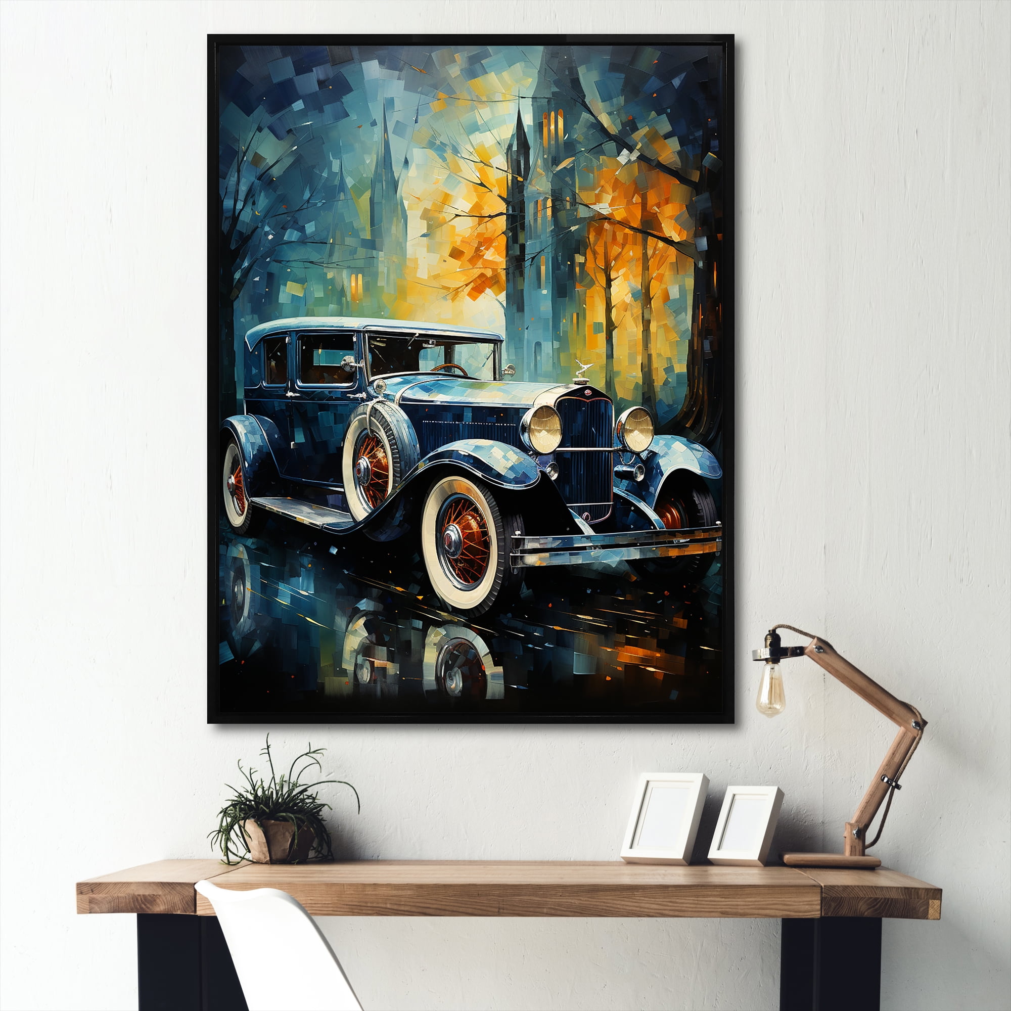 Designart "1930S Retro Car Sentiment Mosaic II" Car Vintage Floater ...