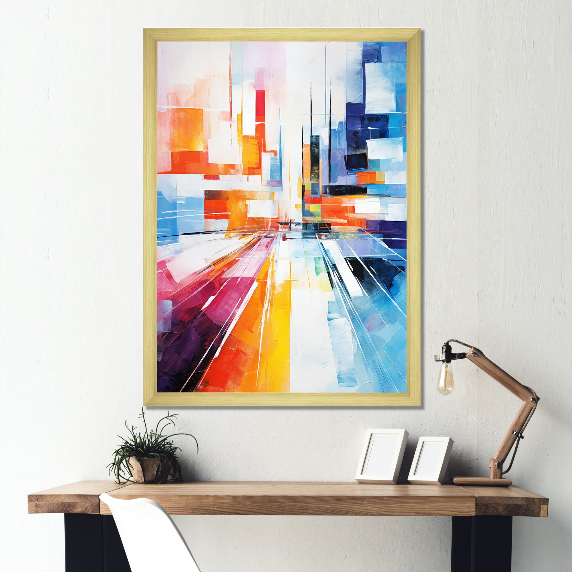 Designart "24 Hours of Le Mans Race Track in Colorful Cubism VI ...