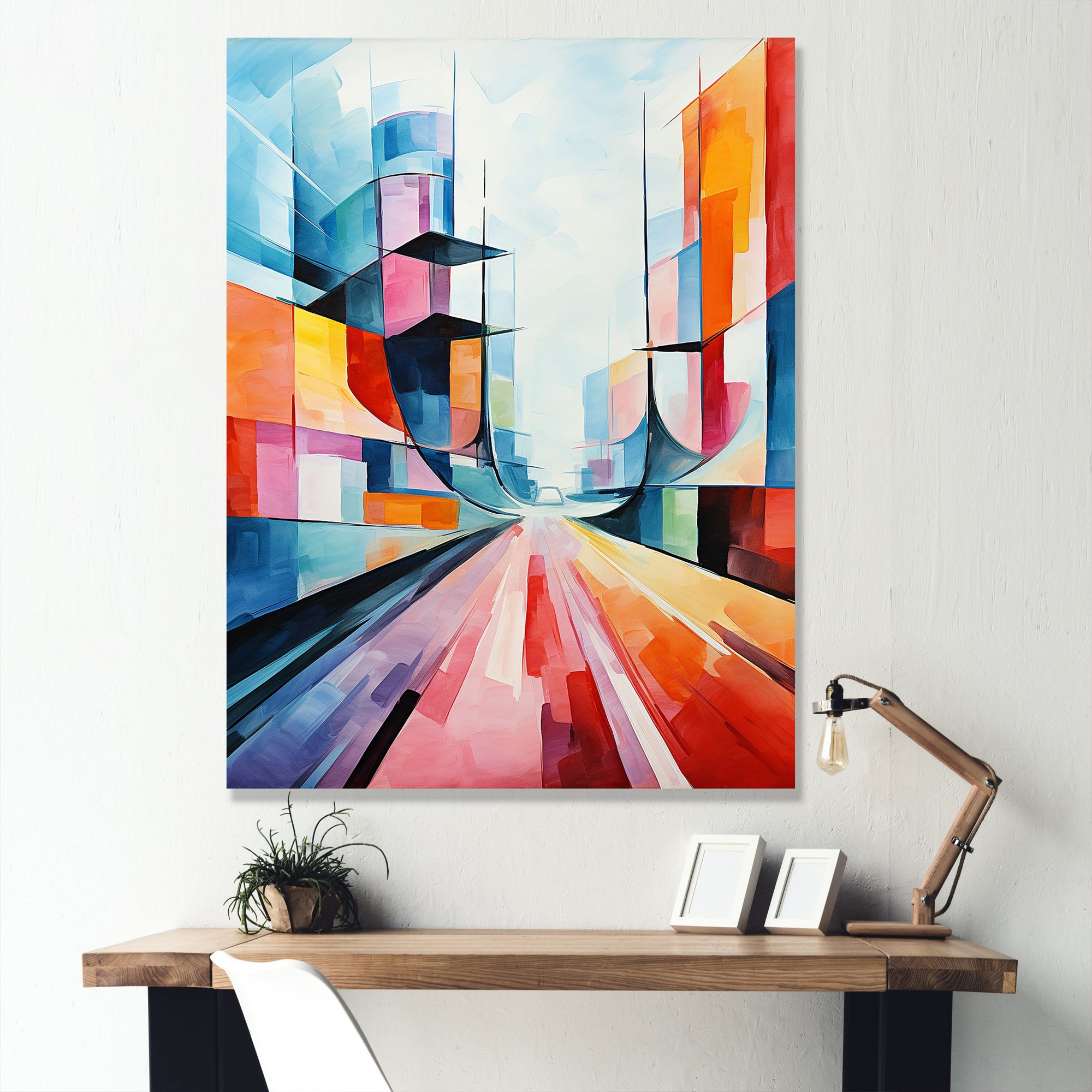 Designart "24 Hours of Le Mans Race Track in Colorful Cubism V ...