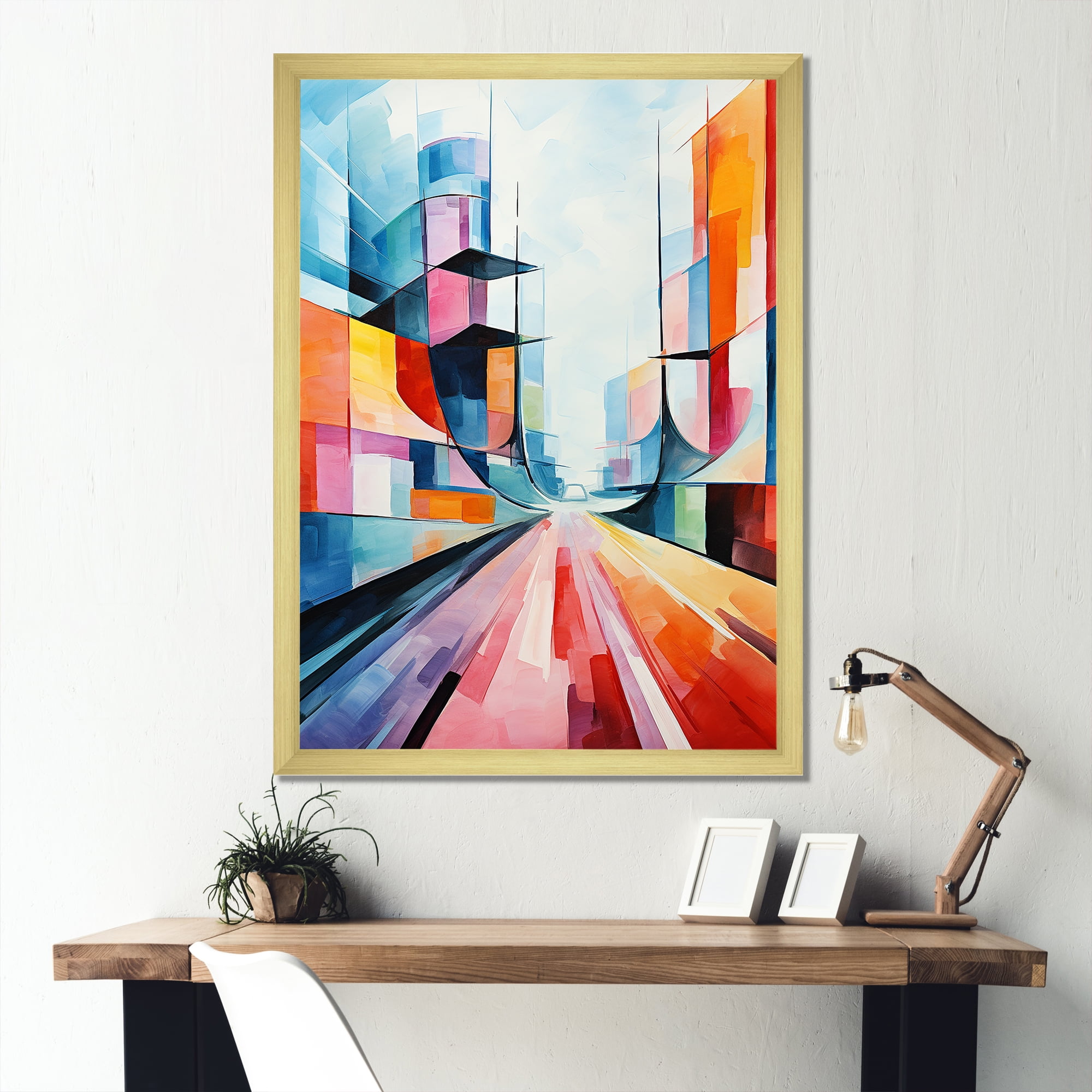 Designart "24 Hours of Le Mans Race Track in Colorful Cubism V ...