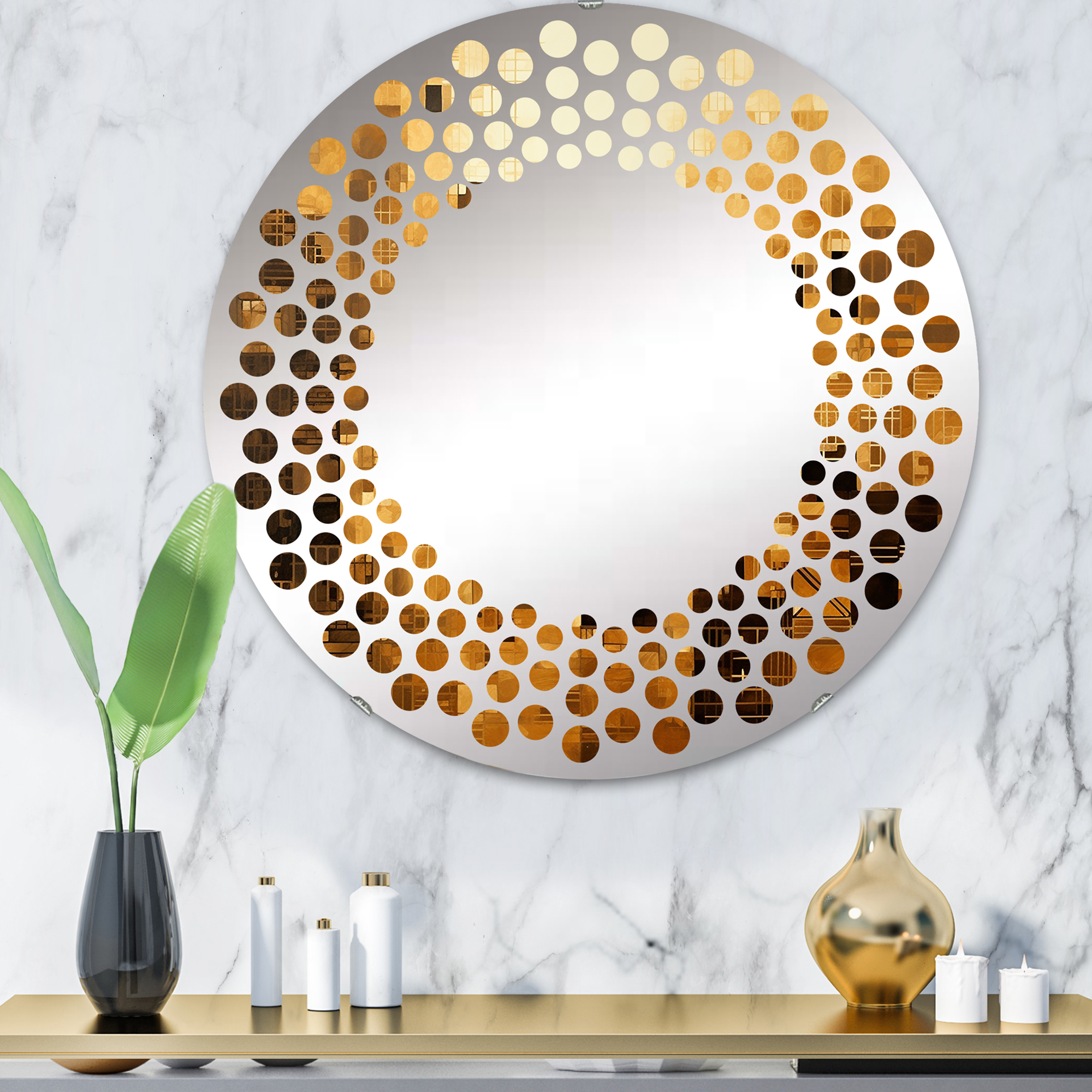 Designart "A Cityscape with Modern Skyscrapers Featuring Bronze Blocks ...