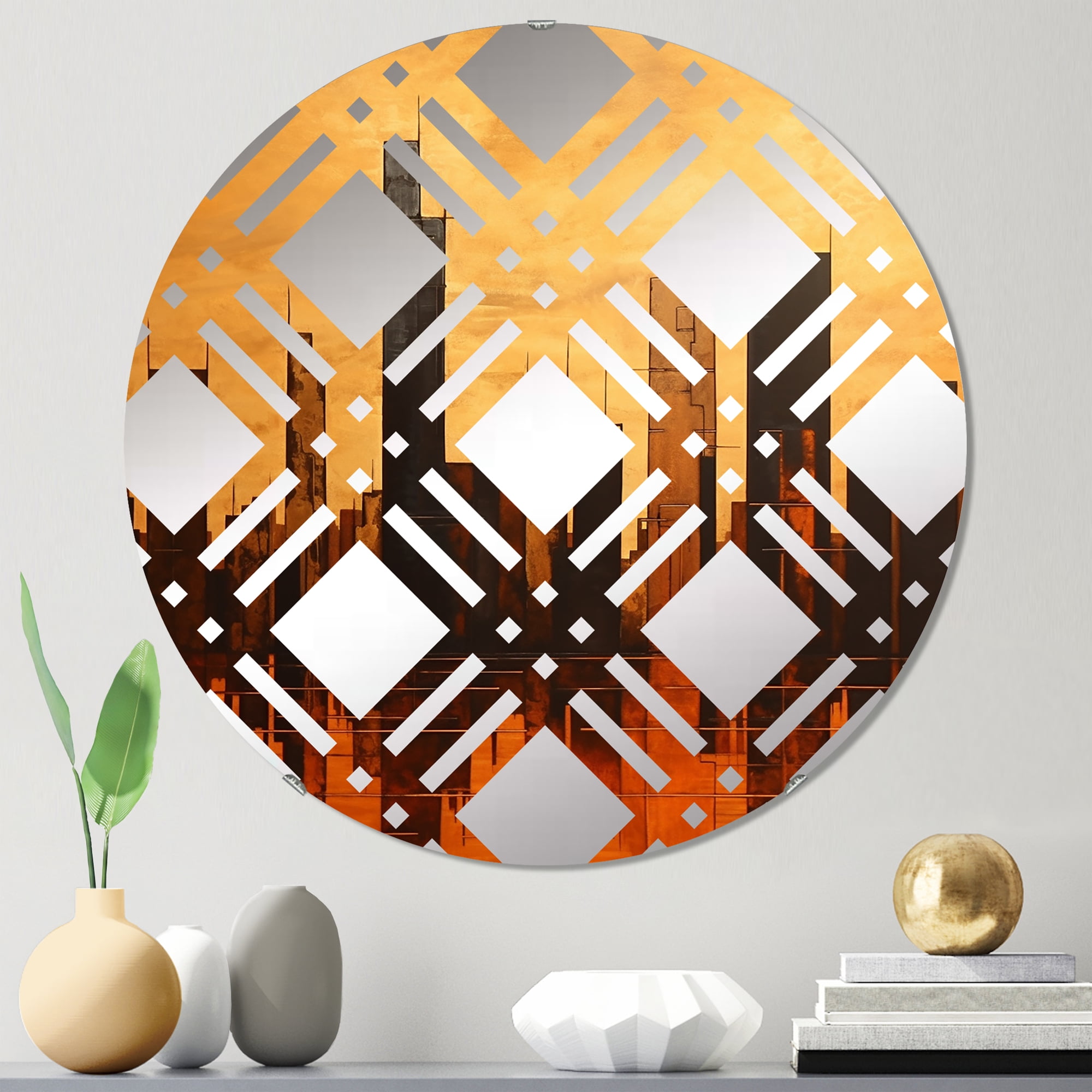 Designart "A Cityscape with Modern Skyscrapers Featuring Bronze Blocks ...