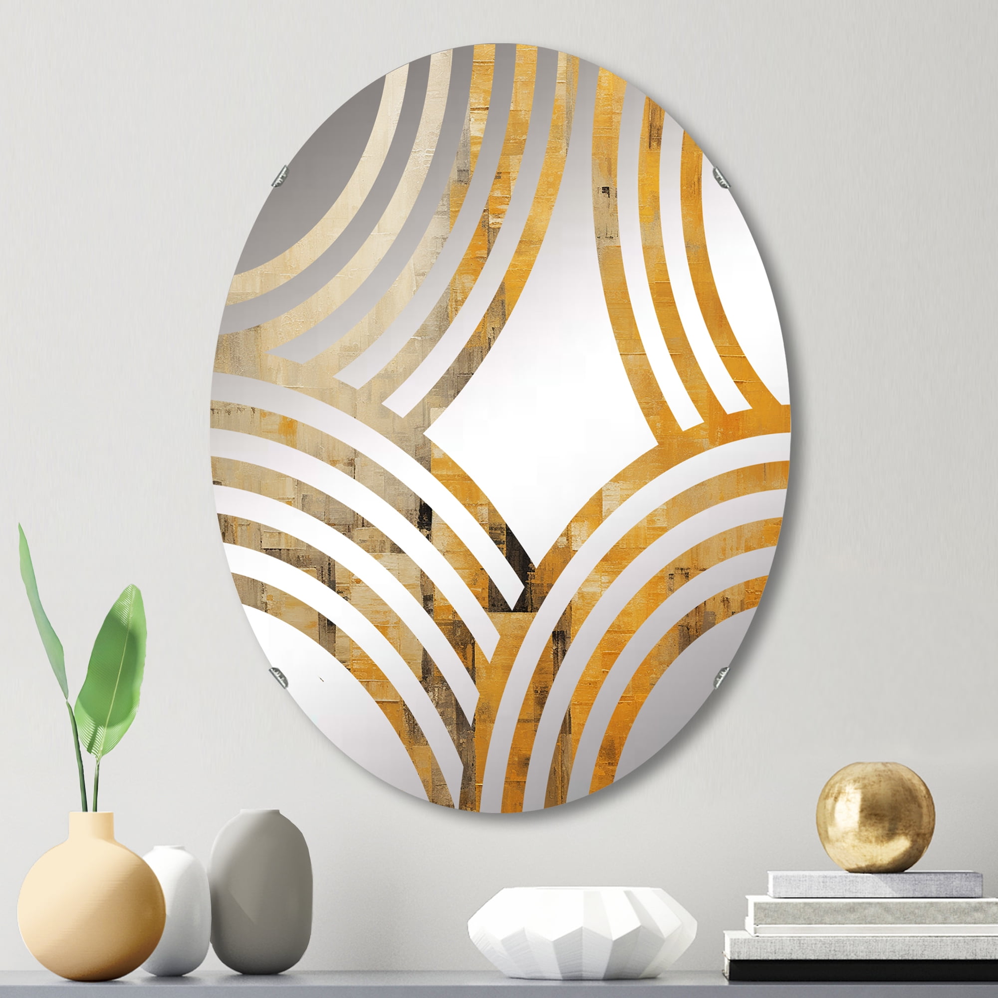 Designart "A Cityscape with Modern Skyscrapers Featuring Golden Blocks ...