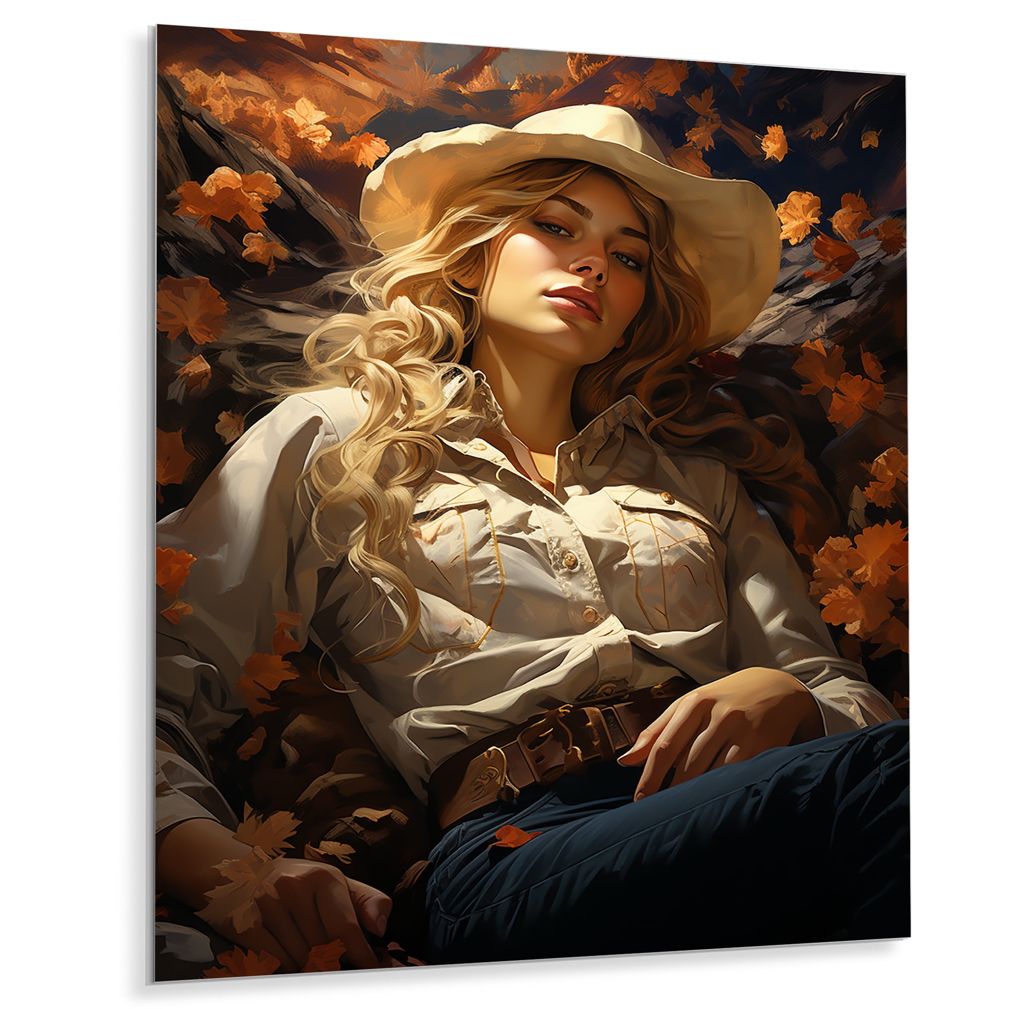 Designart "A Cowgirl s Dream, Embodied in a Woman II" Cowgirls Metal ...
