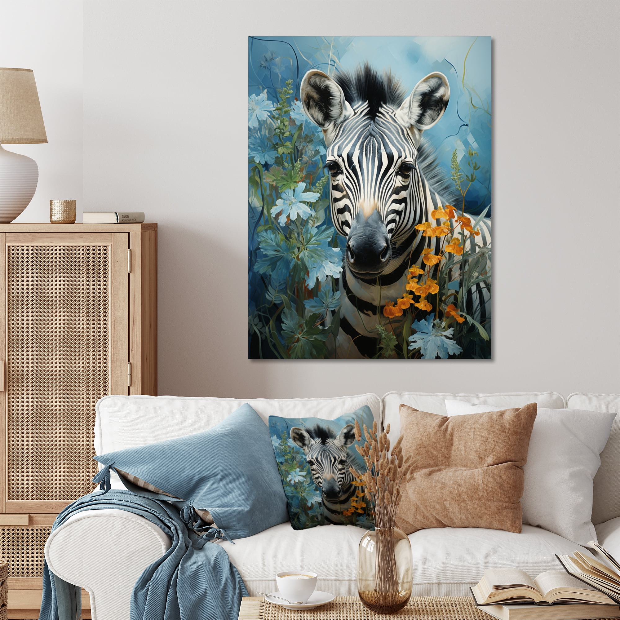 Designart "A Majestic Zebra in Zenith Portrait" Animals Zebra Metal Art ...