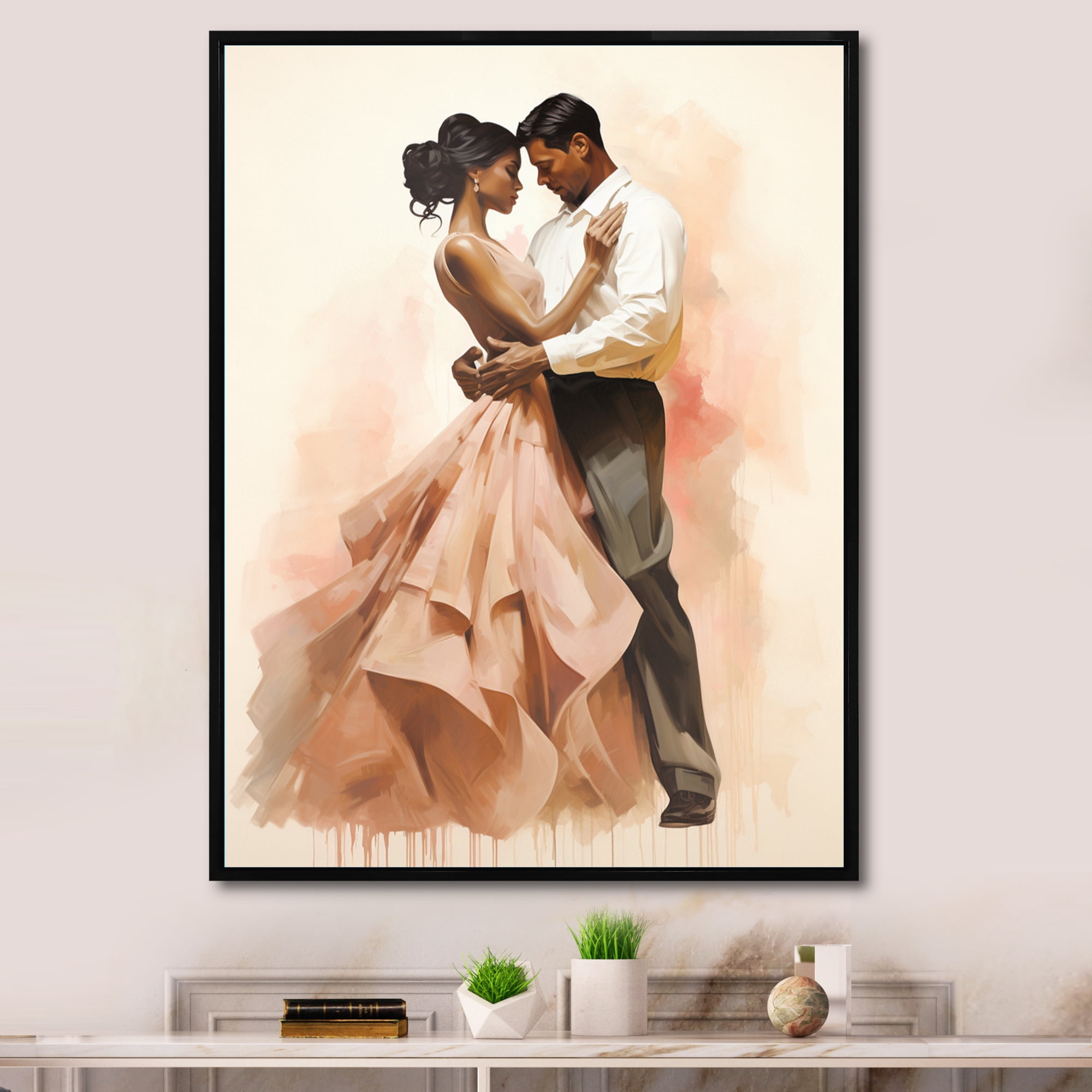 Designart "A Quiet Ensemble in a Peach Dance III" Entertainment Floater ...