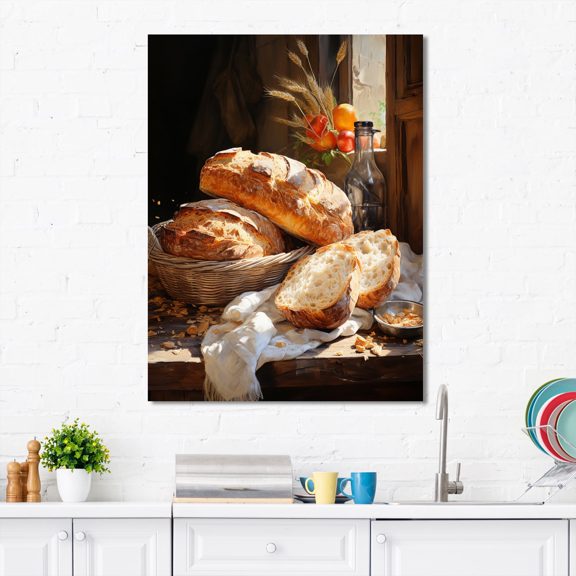 Designart "A Rustic Food Breads wall art II" Food & Beverage Wall Art ...