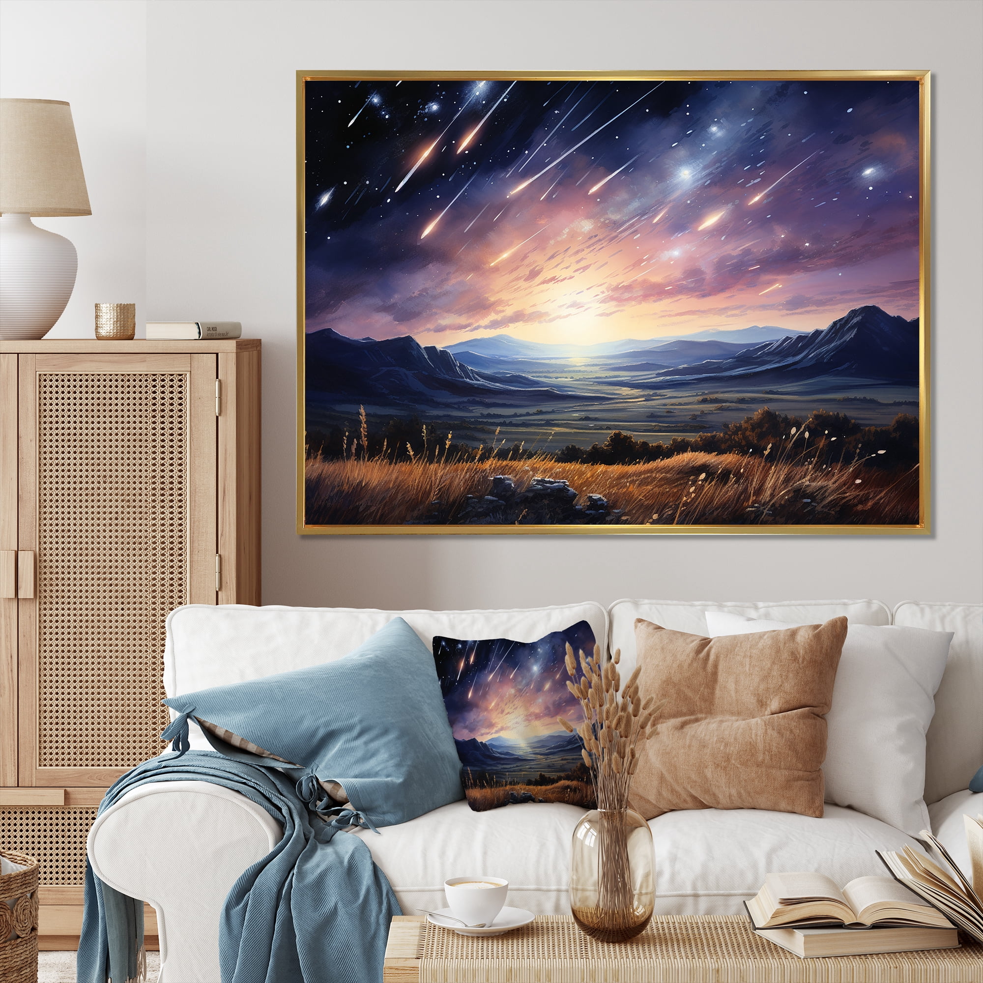 Designart "A Shower of Light Meteors in the Night Sky I" Landscapes ...