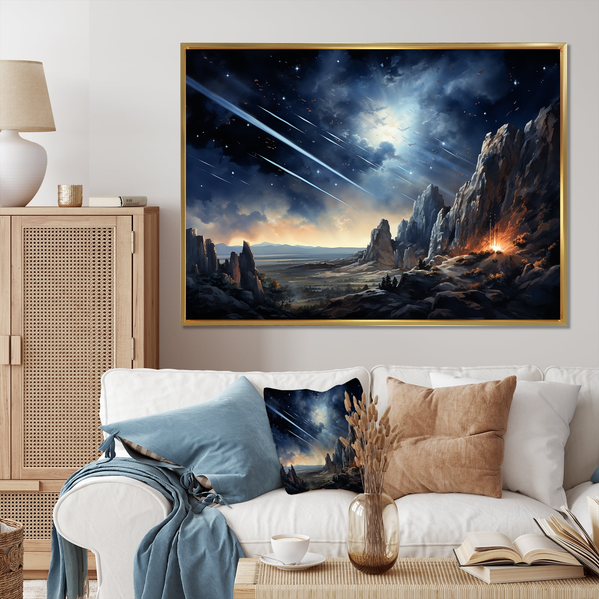 Designart "A Shower of Light Meteors in the Night Sky IV" Landscapes ...