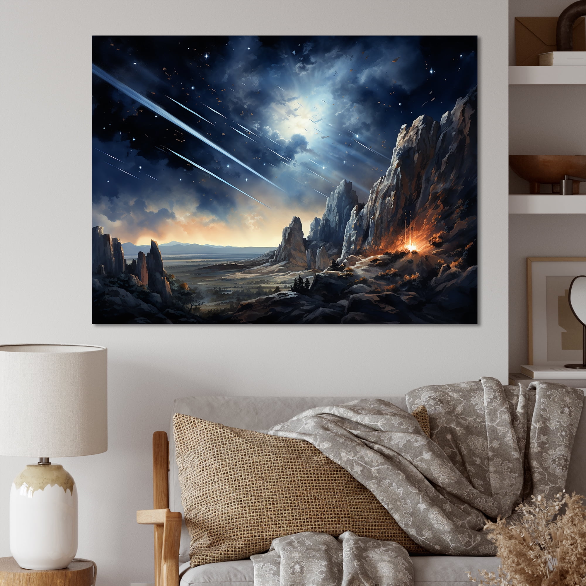Designart "A Shower of Light Meteors in the Night Sky IV" Landscapes ...