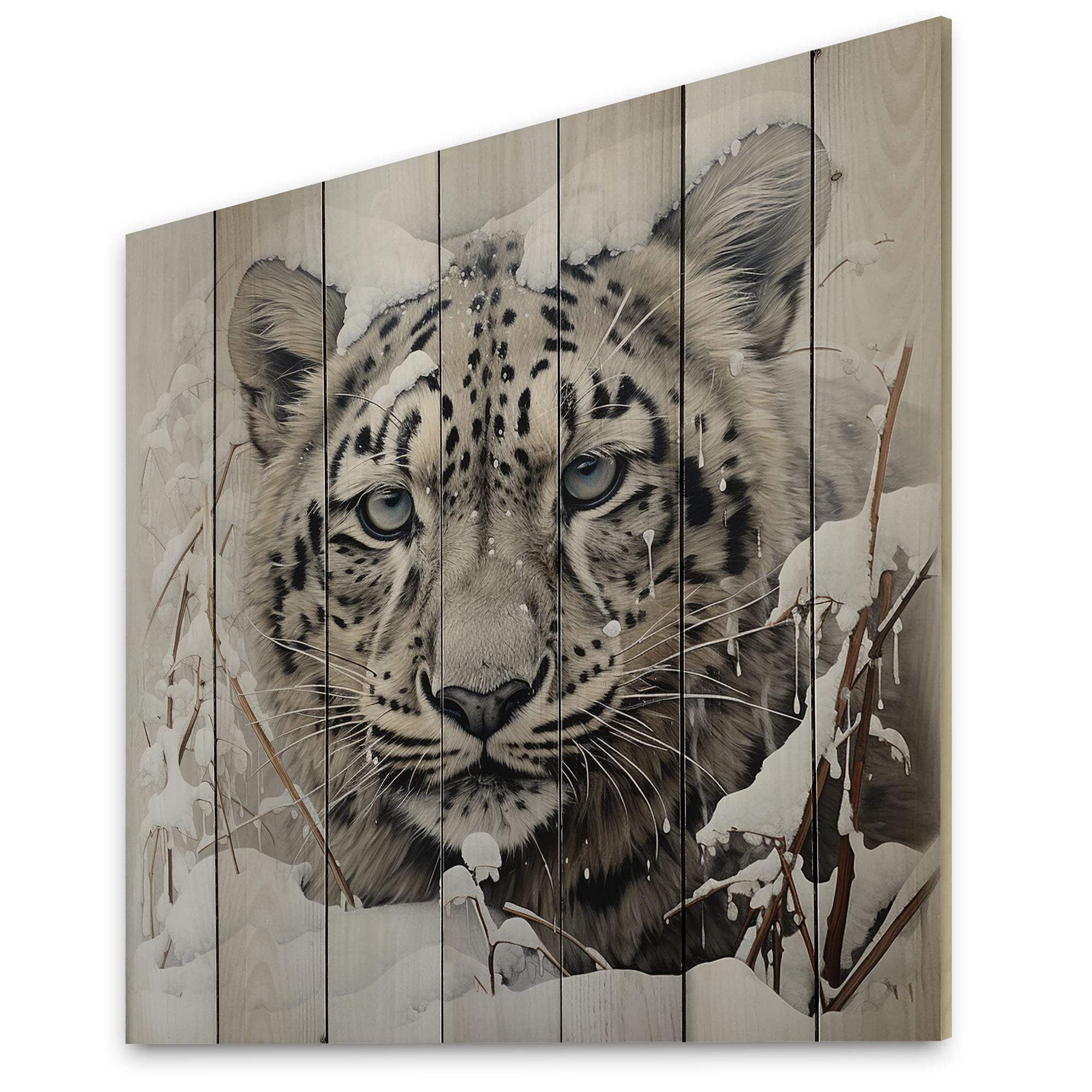 Designart "A Winter Portrait of a White Tiger III" Animals Print on ...