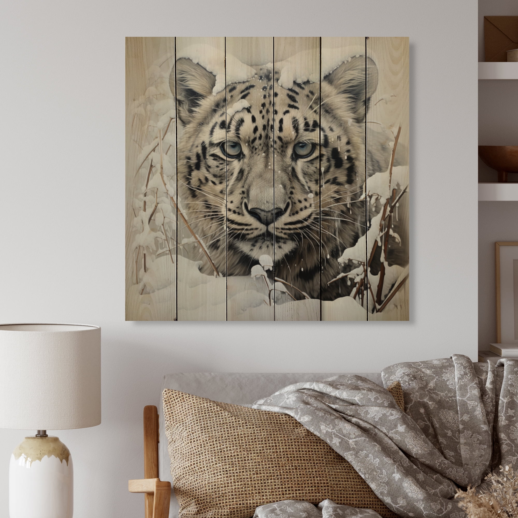 Designart "A Winter Portrait of a White Tiger III" Animals Print on ...