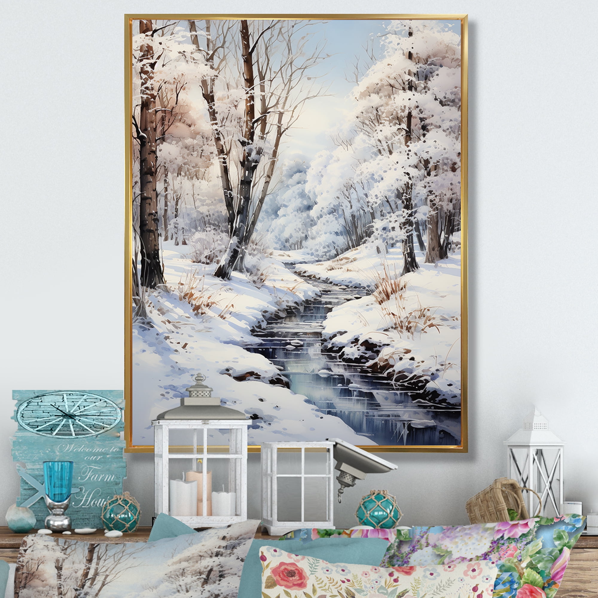 Designart "A Winter Wonderland in the Forest" Landscape & Nature ...
