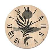 Oversized Rustic Wall Clock, Battery Operated, Roman Numerals, Brown ...