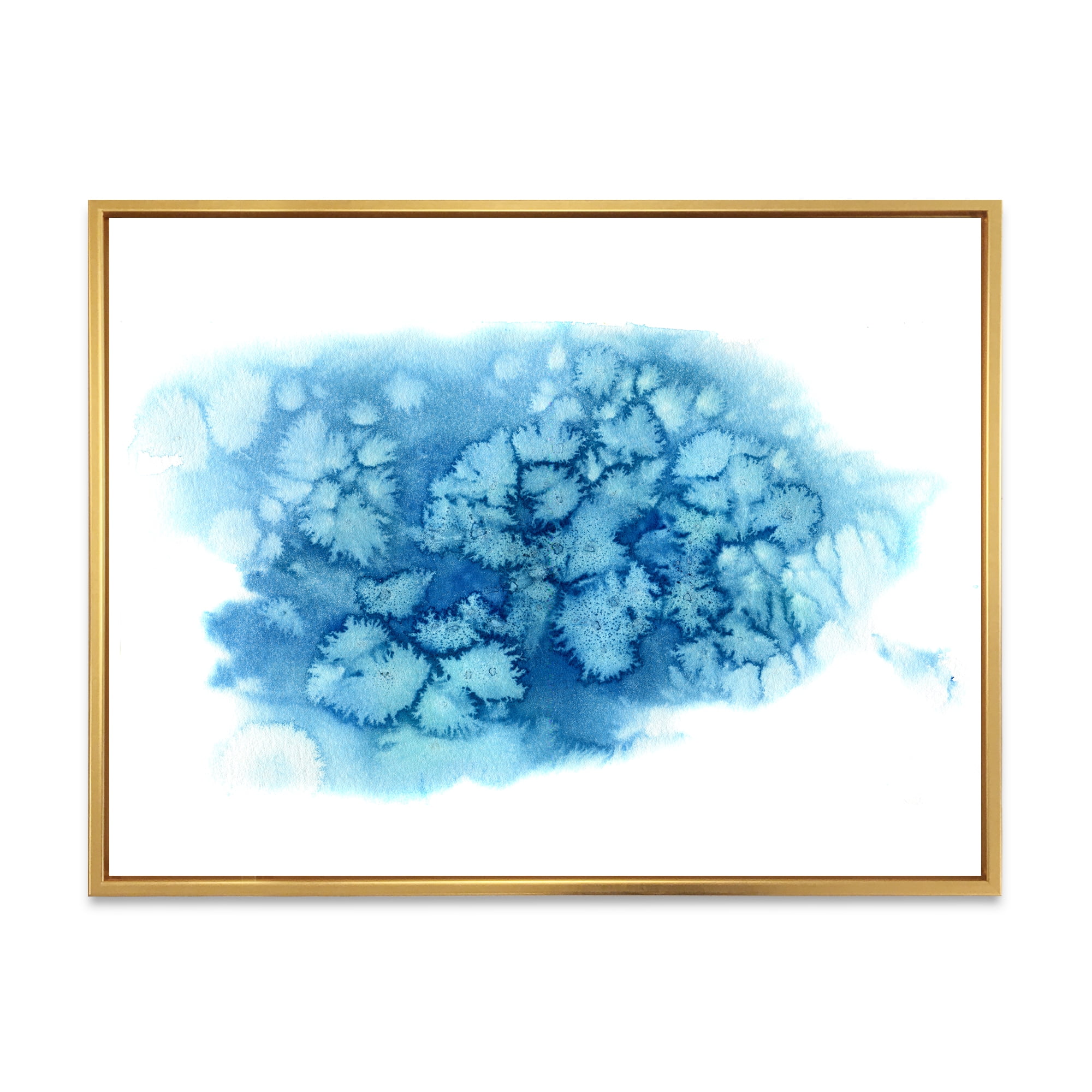 Designart 'Abstract Blue Turquoise Cloud' Modern Framed Canvas Wall Art ...
