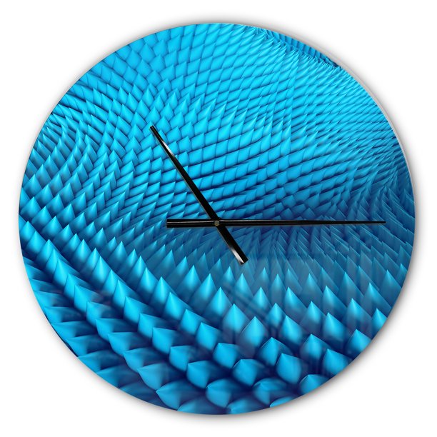Designart 'Abstract Blue Wavy ' Modern wall clock - Walmart Business ...