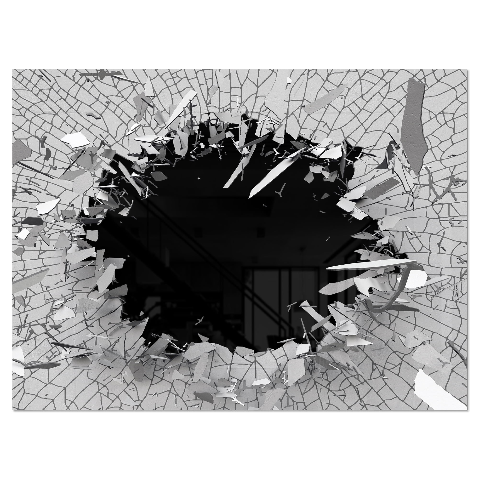 Designart 'Abstract Broken Wall 3D Design' Metal Wall Art - Walmart.com