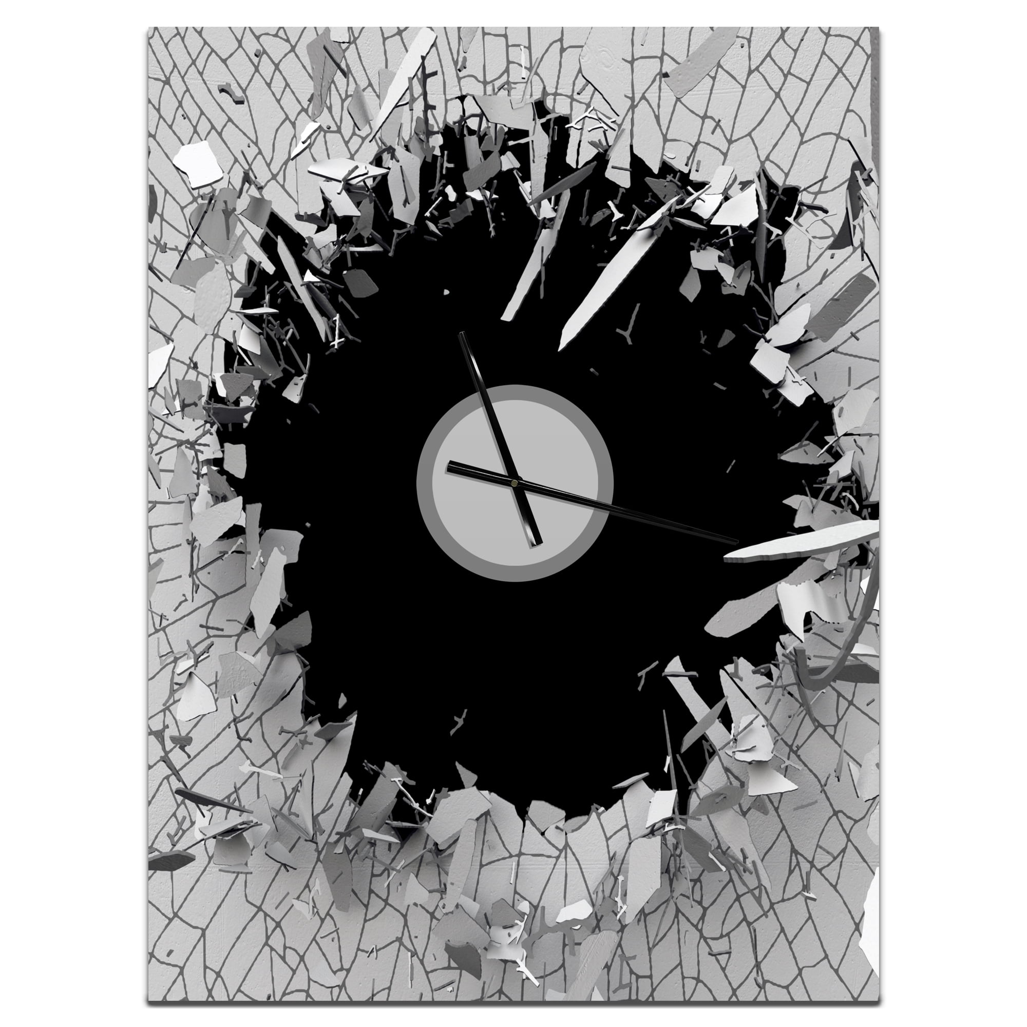 Free Shipping! Designart Modern Oversized Glossy Wall Clock - Abstract ...