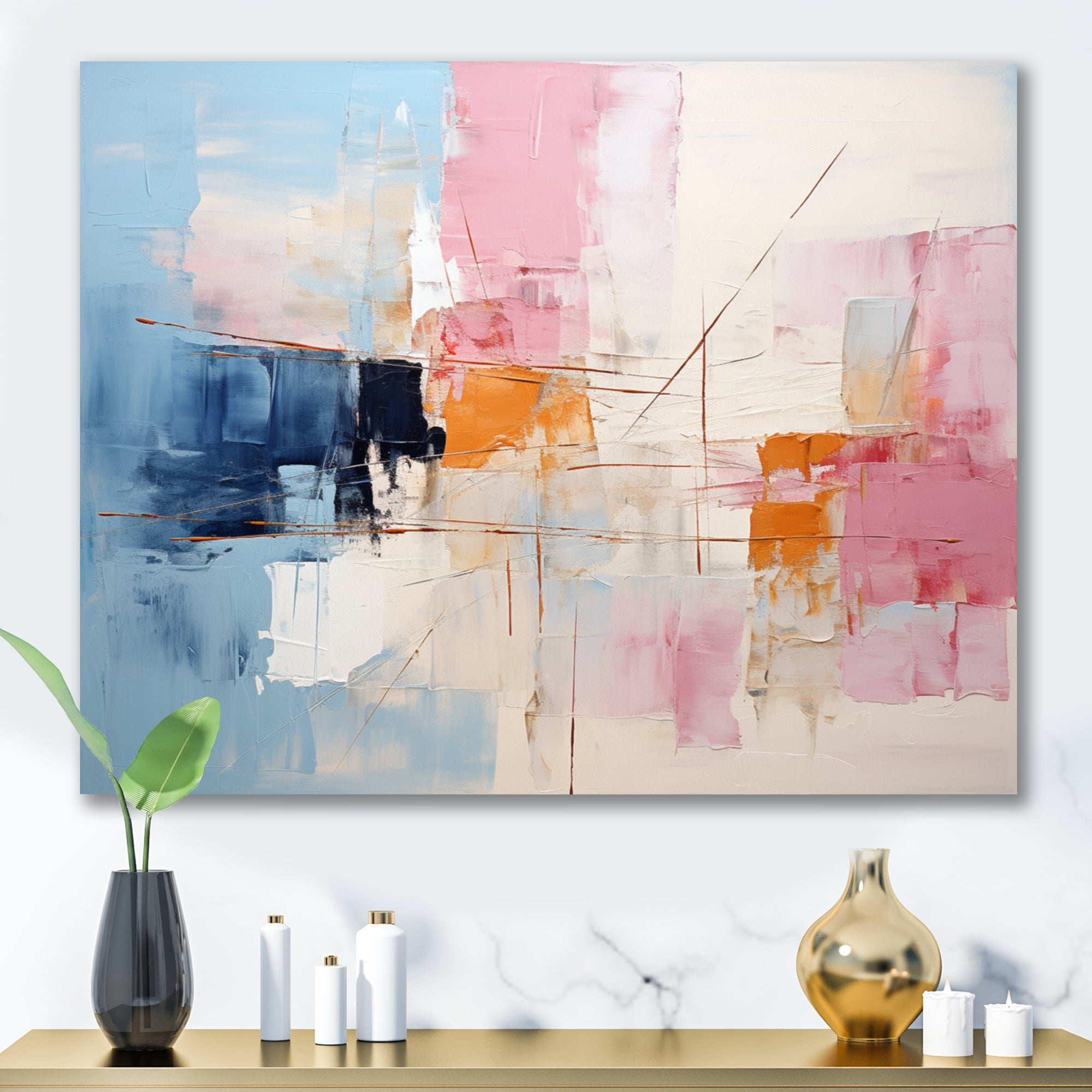 Designart "Abstract Collage IV" Abstract Collages Wall Art Print ...