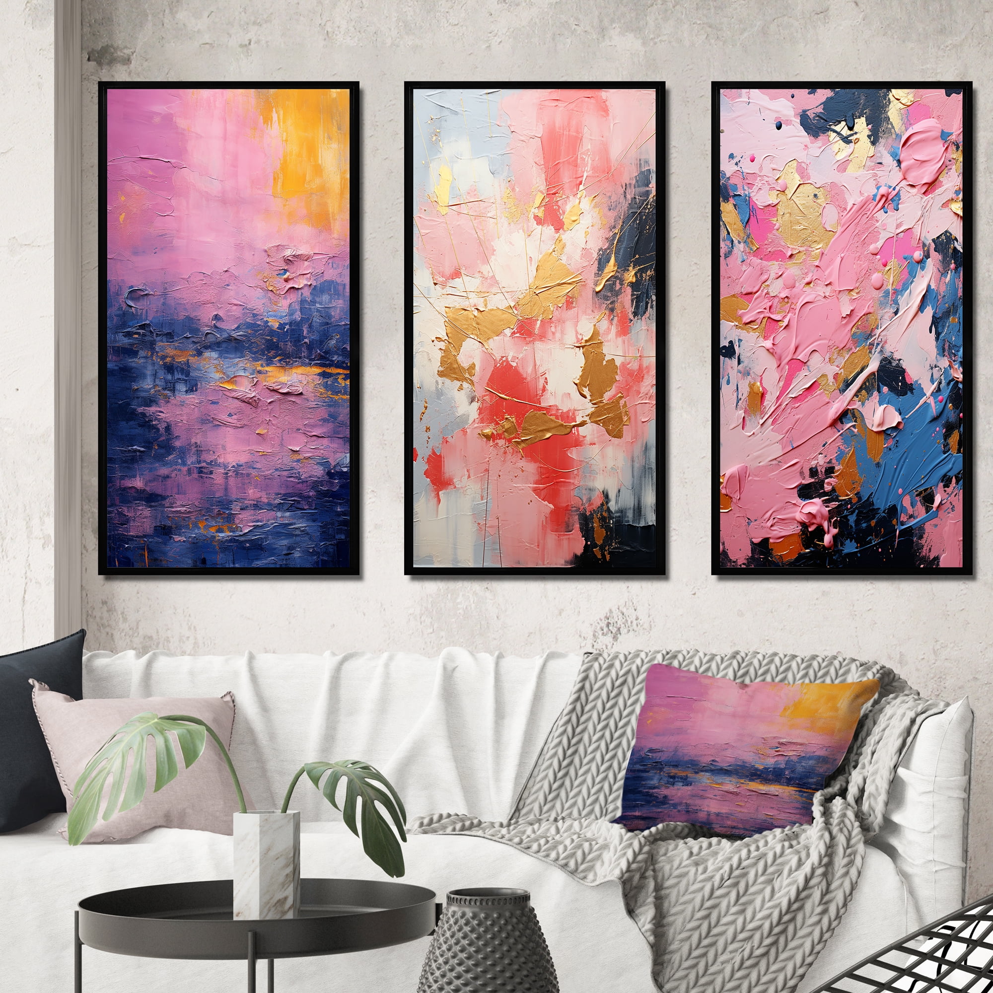 Designart "Abstract Expressionism Unfamiliar Happiness III" Abstract ...