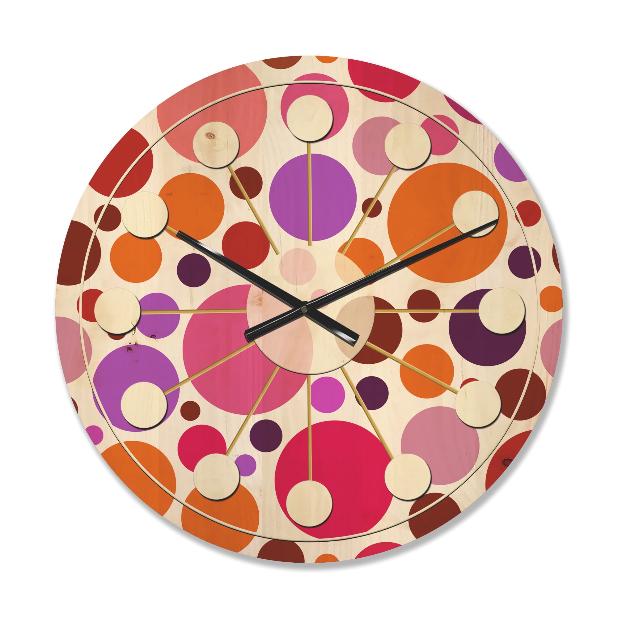 Designart 'Abstract Geometric Circular Retro Pattern II' Mid-Century ...