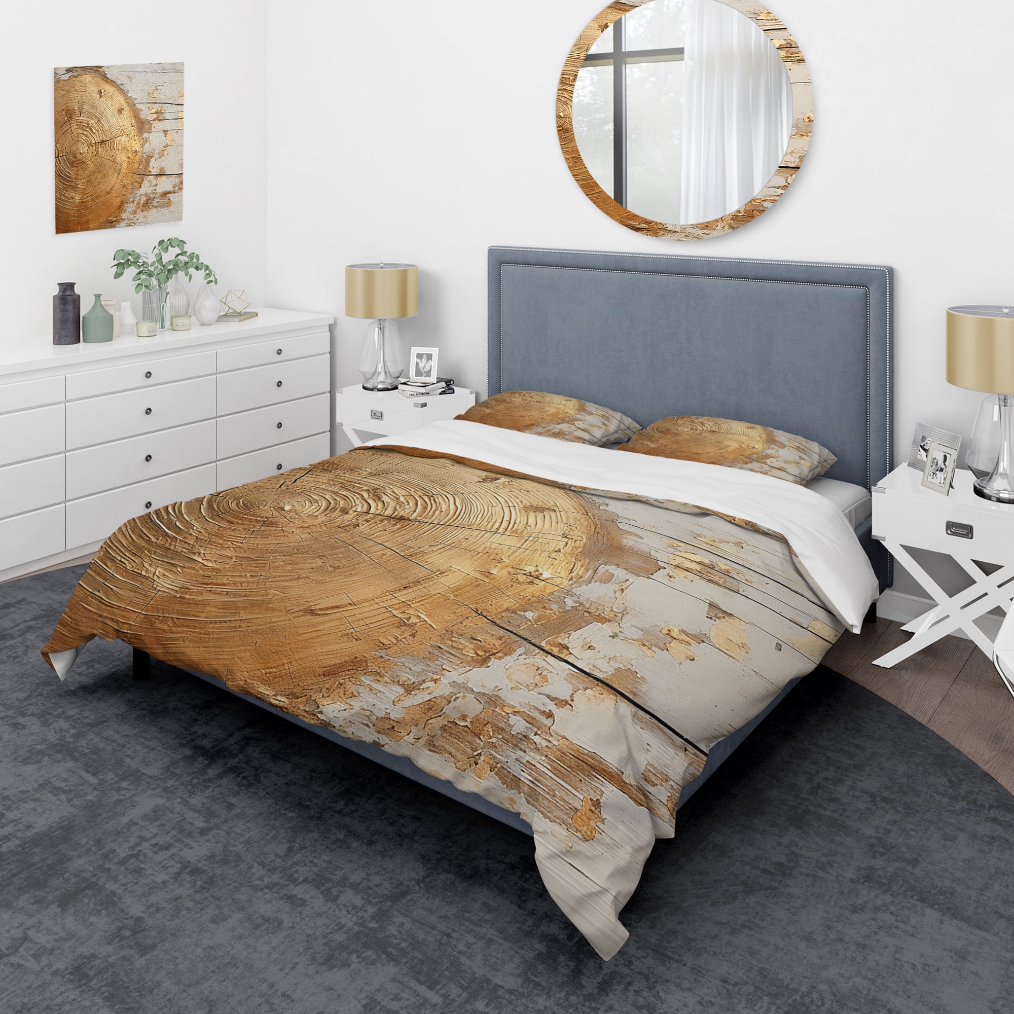 Designart "Abstract Gilded Woodland Beauty woodland" Abstract Bedding ...