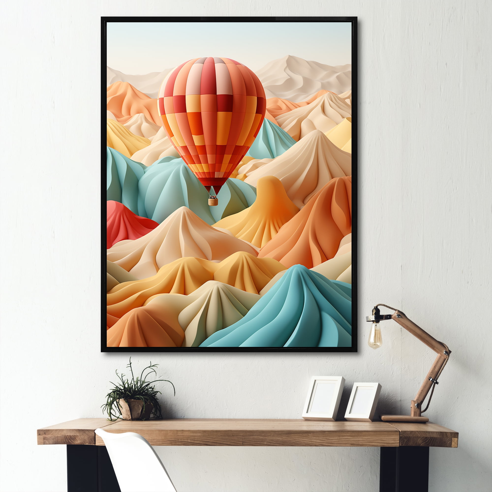Designart "Abstract Harmony Of Colorful Balloon I" Hot Air Balloon ...