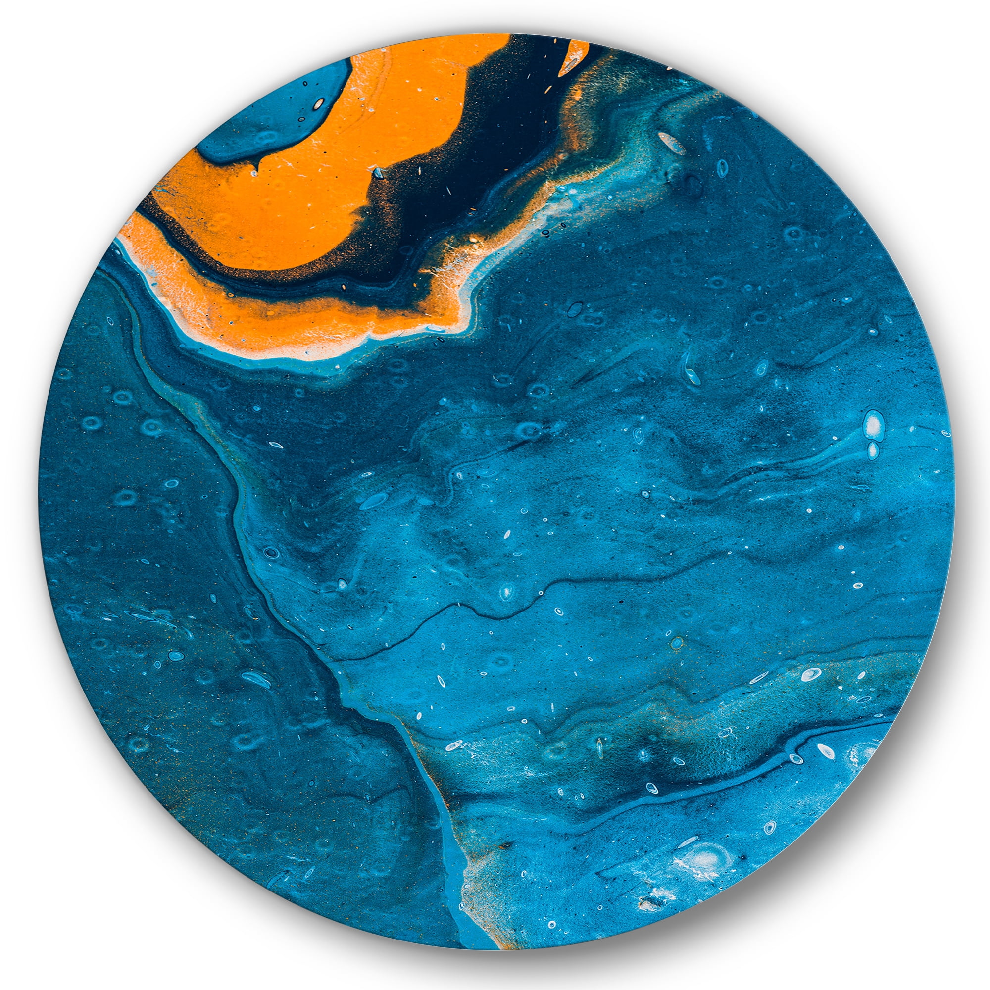 Designart 'Abstract Marble Composition In Orange and Blue III' Modern ...