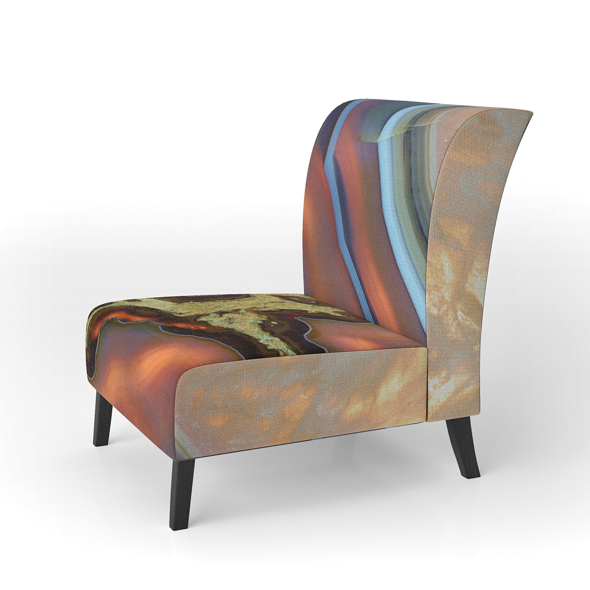 Designart "Abstract Mineral Texture" Upholstered Mid-Century Accent ...