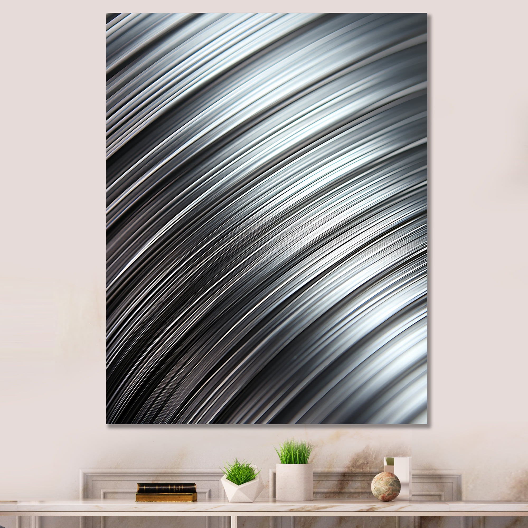 Designart "Abstract Motion Lines I" Abstract Canvas Wall Art - Modern ...