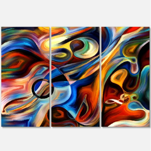 Designart 'Abstract Music and Rhythm ' Abstract Canvas Art Print ...