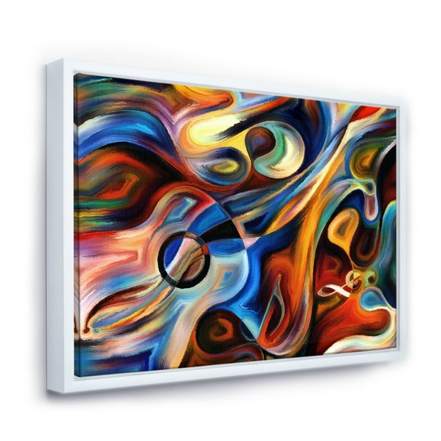 Designart ' Abstract Music and Rhythm ' Abstract Framed Canvas Art ...