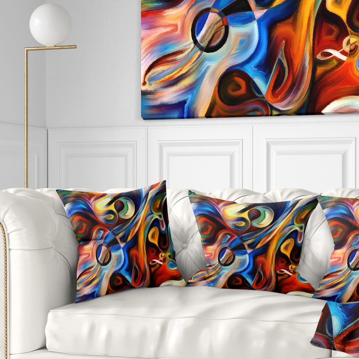 Designart Abstract Music and Rhythm - Abstract Throw Pillow - 16x16 ...