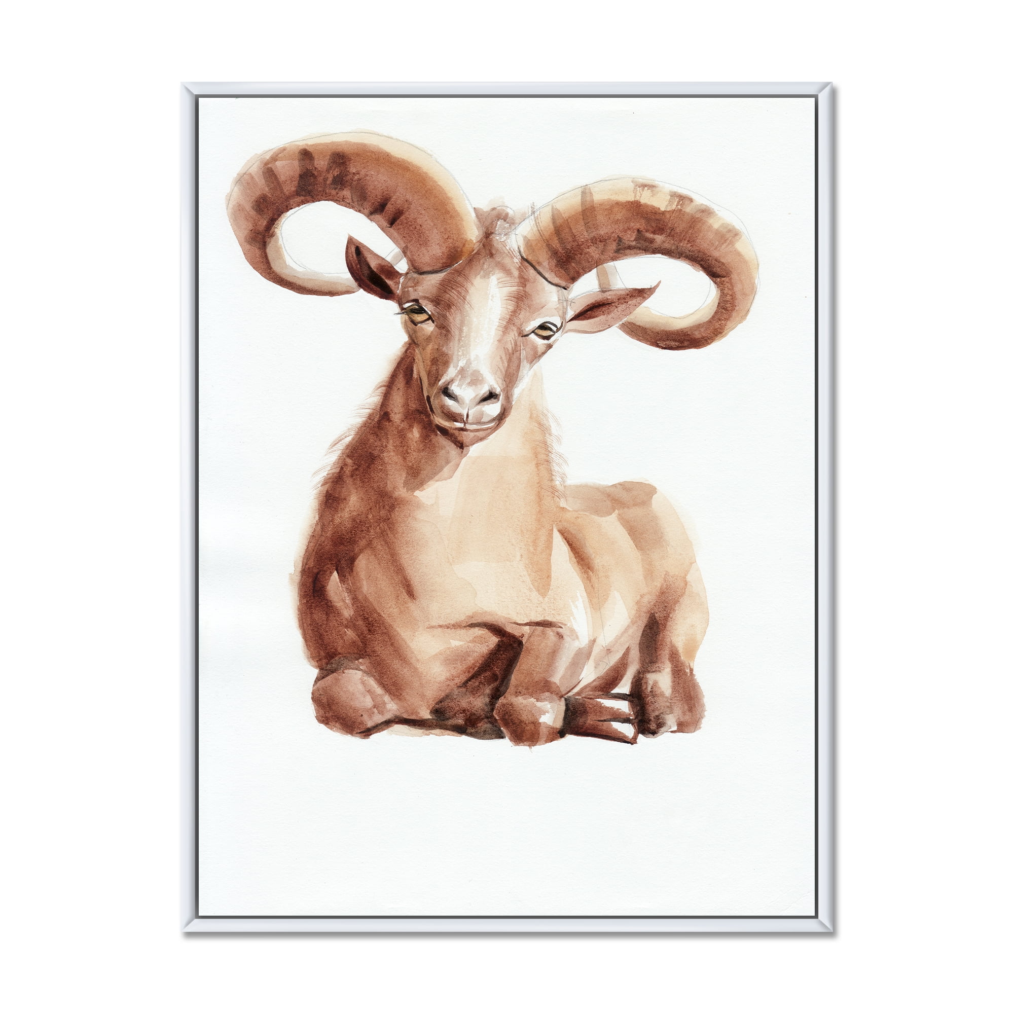 Designart 'Abstract Portrait of Wild Ram With Mighty Horns II ...