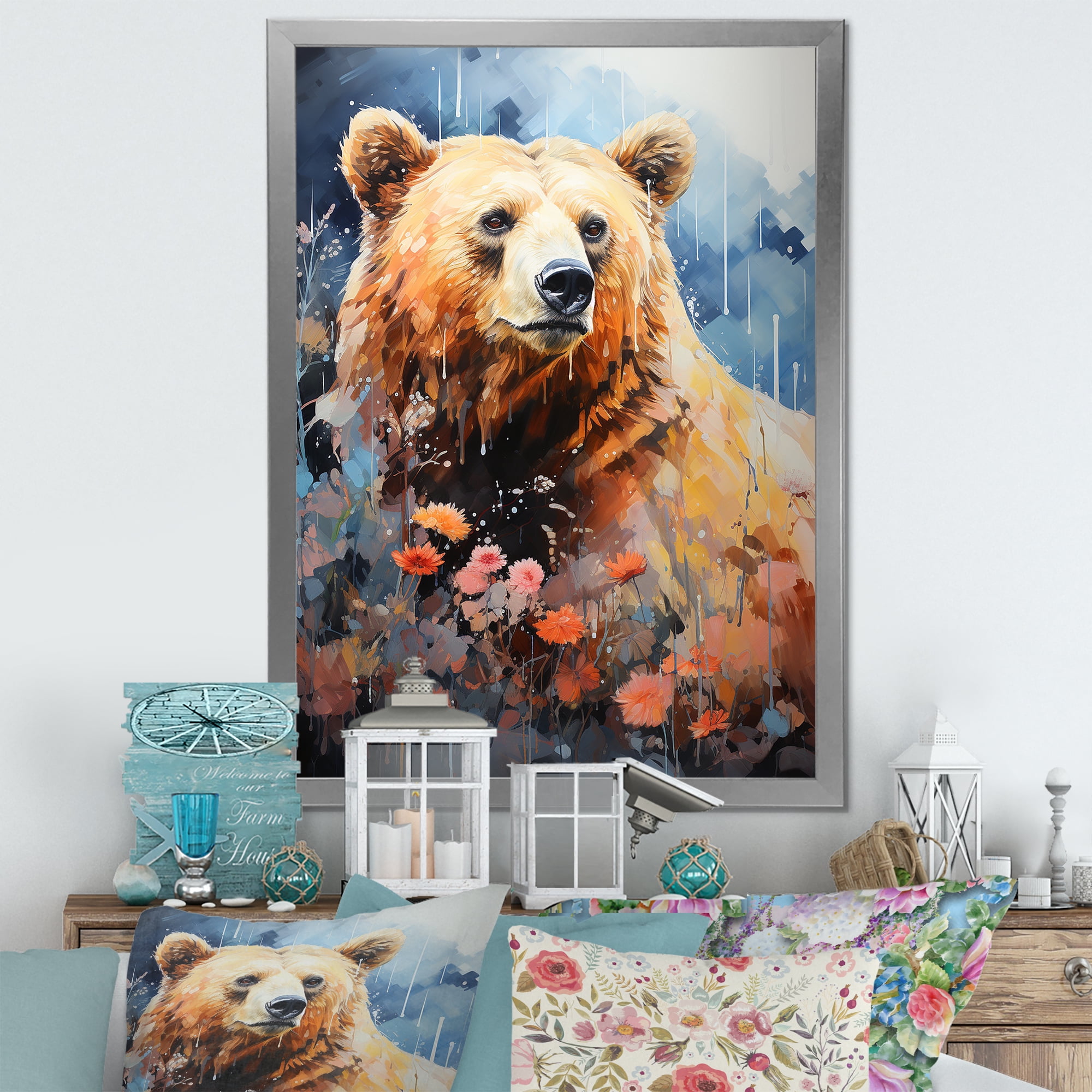Designart "Abstract Representation Of Bear Environment I" Animals Bear ...