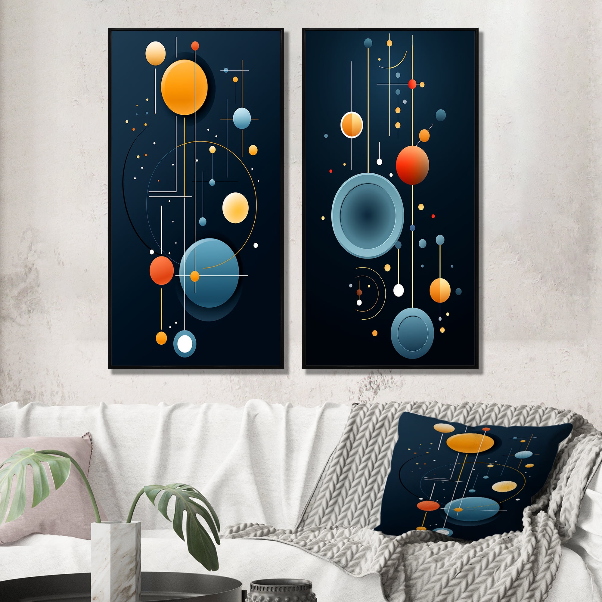 Designart "Abstract Retro Circular Geometrics for Divination II" Modern ...