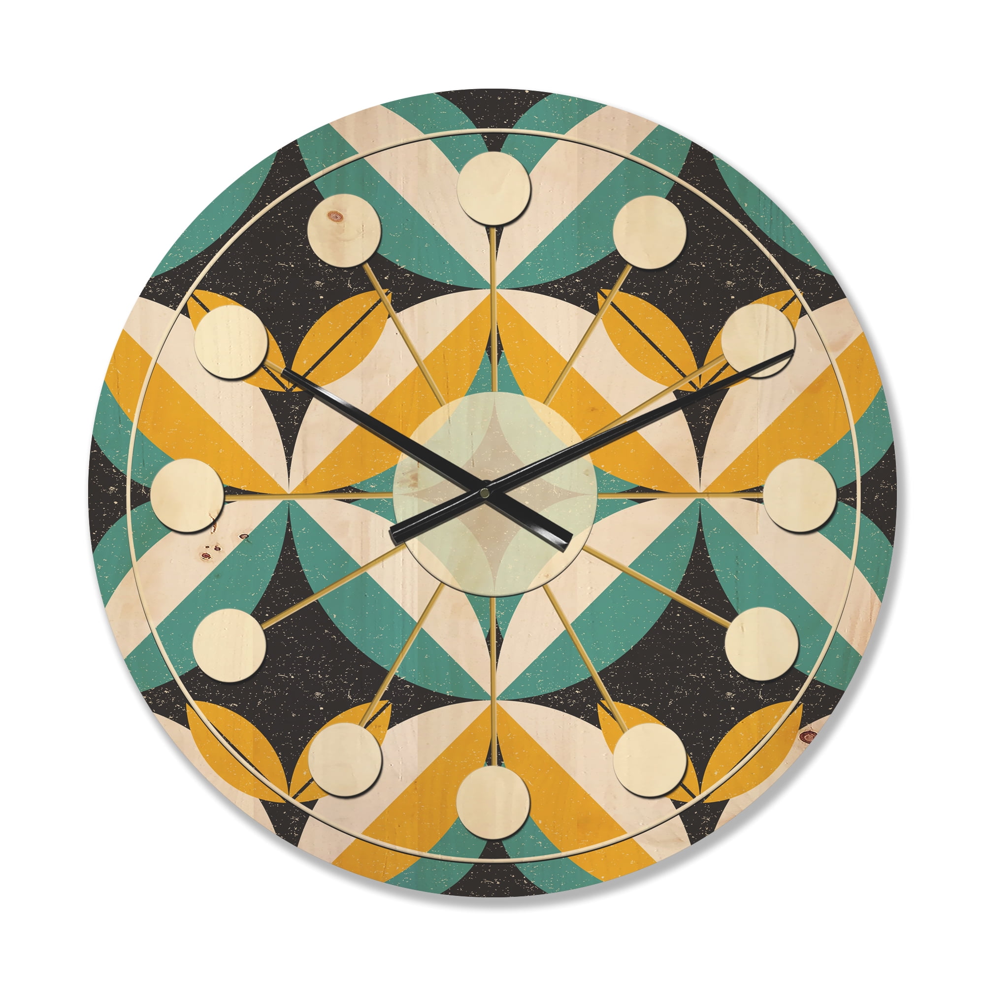 Designart 'Abstract Retro Design VII' Mid-Century Modern Wood Wall ...
